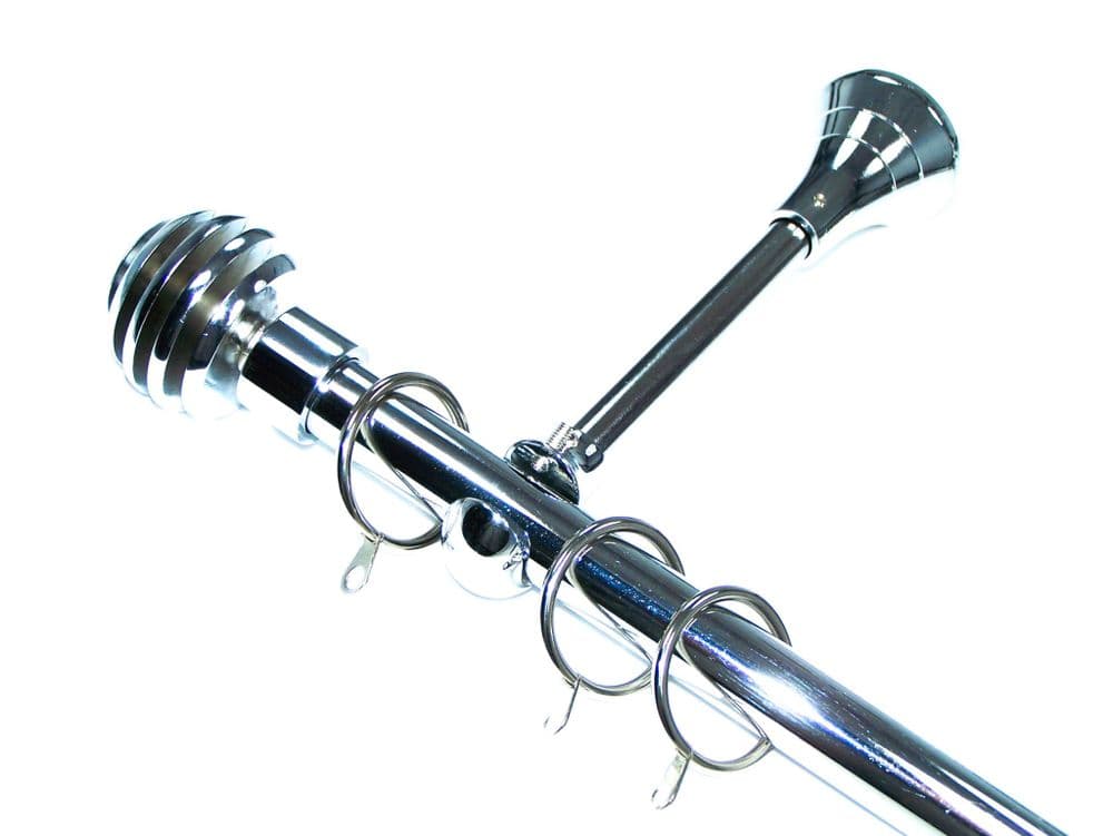 19mm Chrome Designer Extra Deep Pole Sliced globe Finials