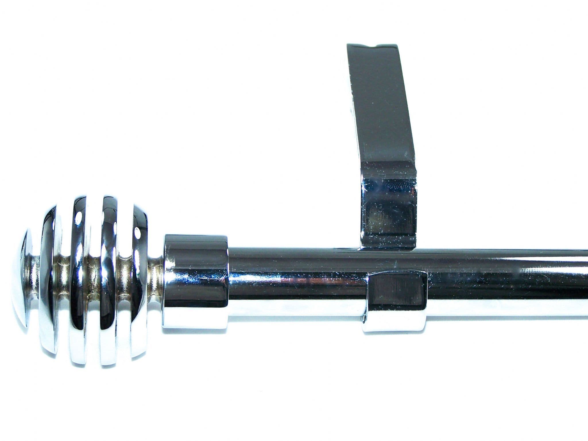 19mm Chrome Extendable Eyelet Curtain Pole System Sliced Ball Finials 1 ...
