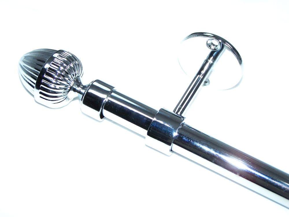 19mm Chrome Eyelet Ceiling Bay Window System Acorn Finials 2 4m 3m 3 6m ...