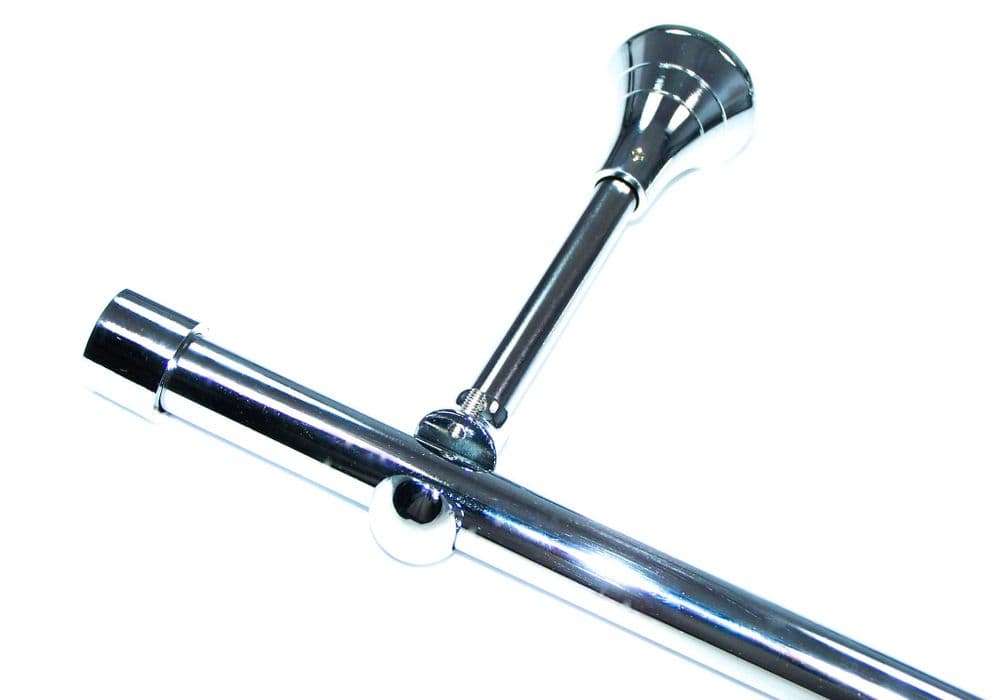 19mm Chrome Eyelet Designer Extra Deep Pole with End Cap Finials 1 8m 3 6m