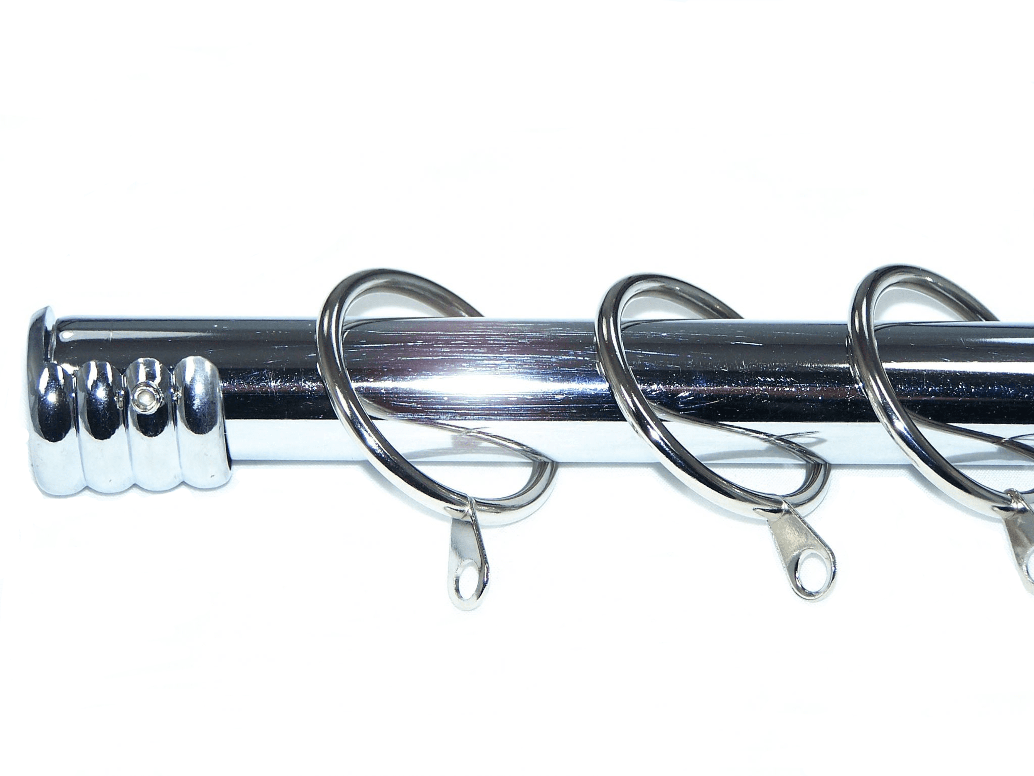 19mm Chrome Recess Curtain Pole with Rings