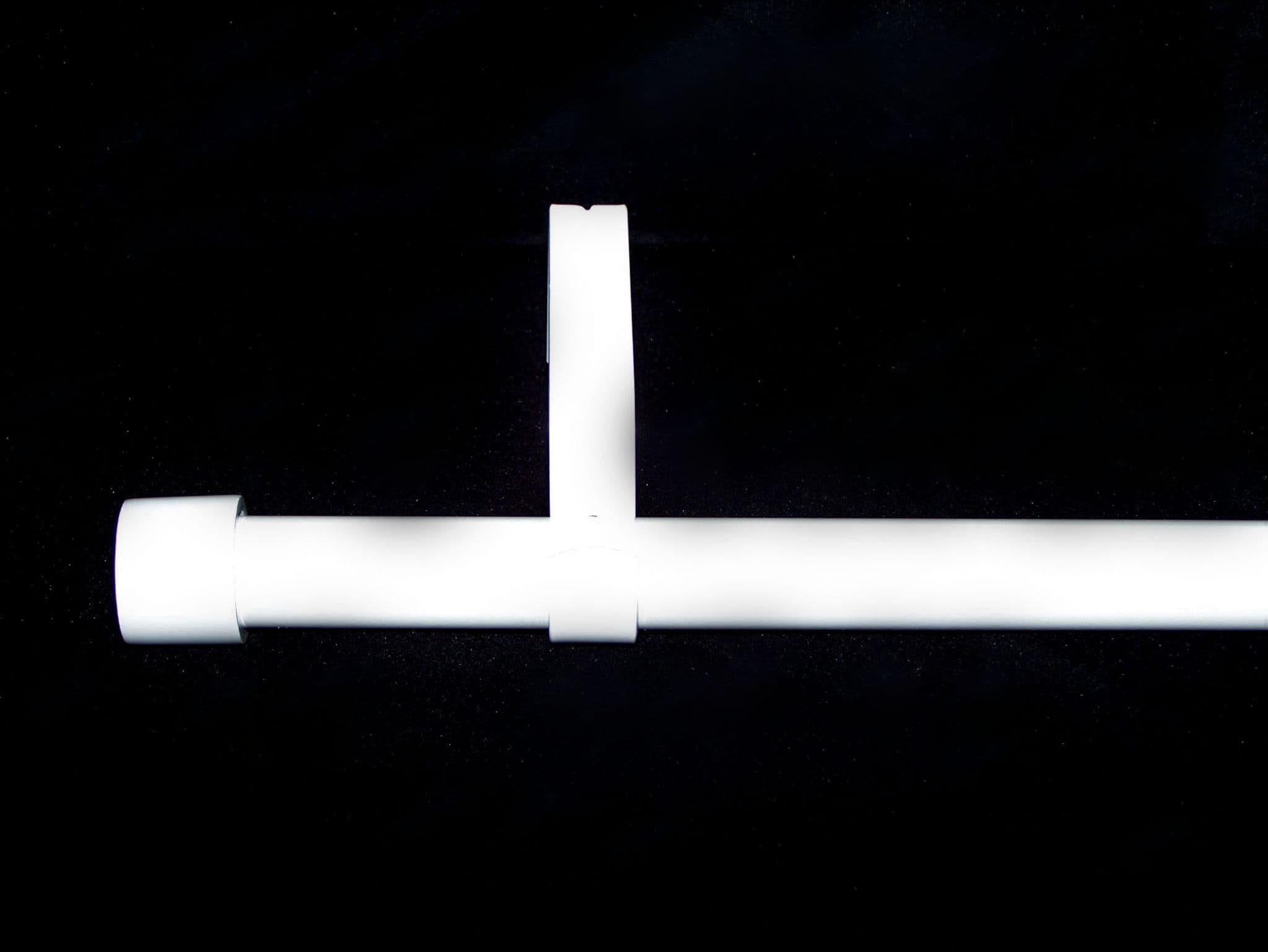 19mm Gloss White Eyelet Curtain Pole System End Cap Finials