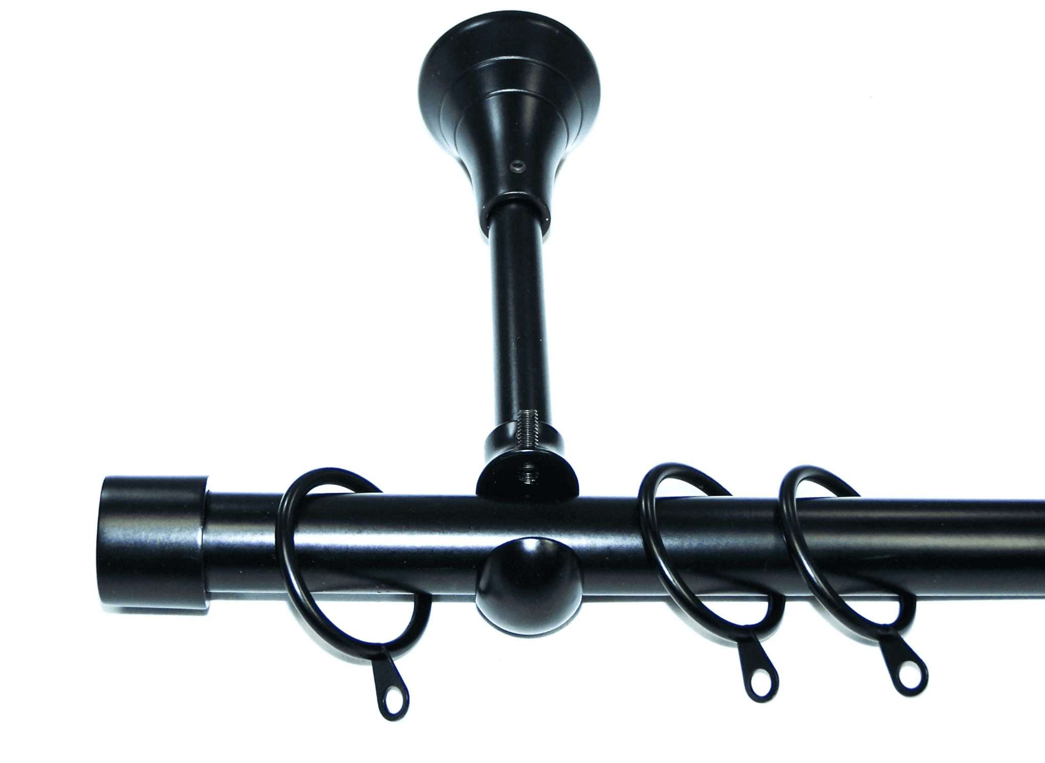19mm Matt Black Designer Extra Deep Pole End Cap Finials