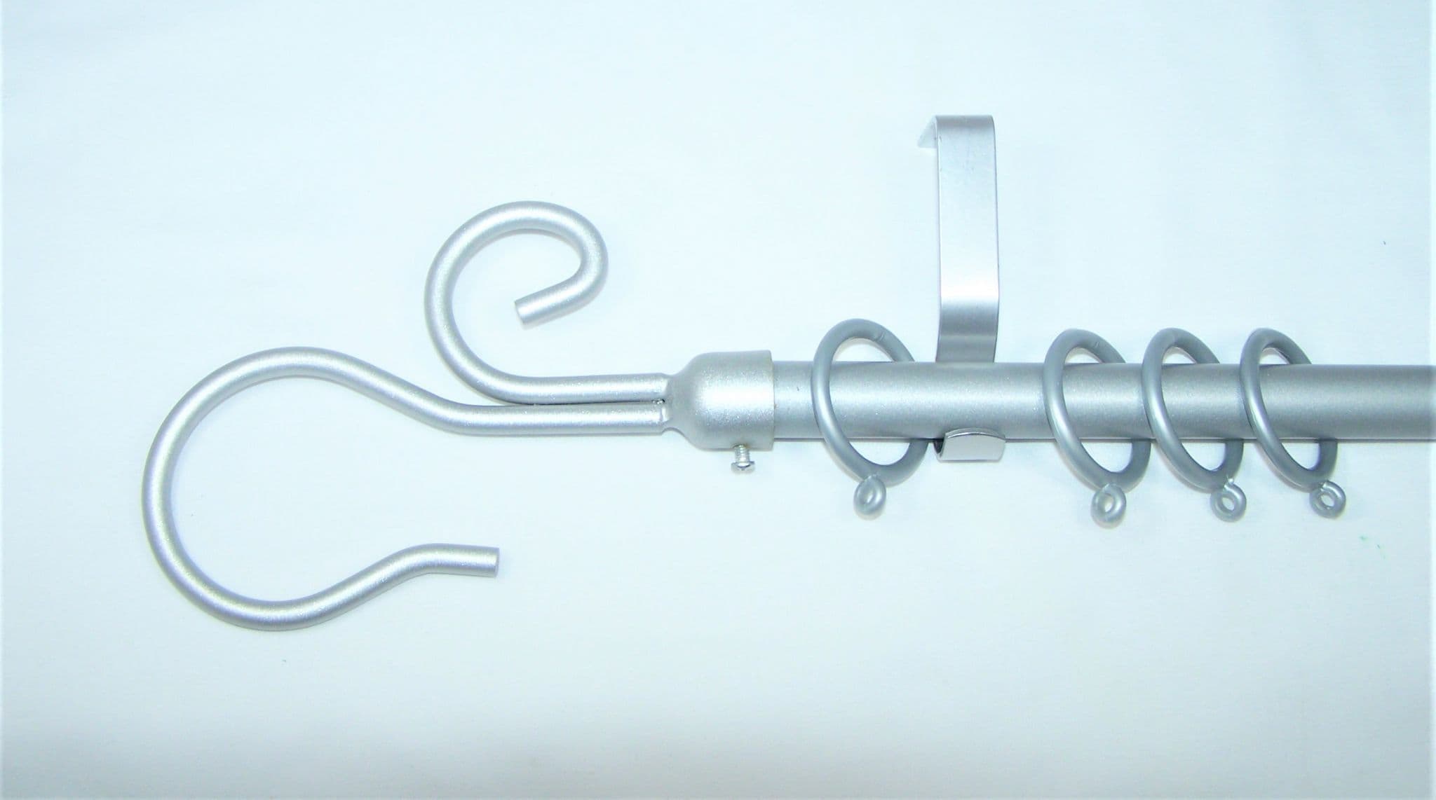 19mm Matt Silver Bay Window System Spiral Swirl Finials 3m 300cm