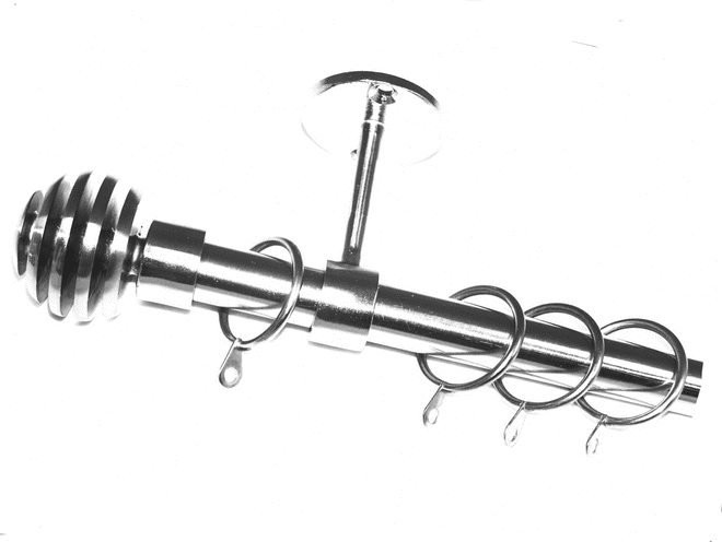 19mm Stainless Steel Ceiling Curtain Pole Sliced Globe Finials