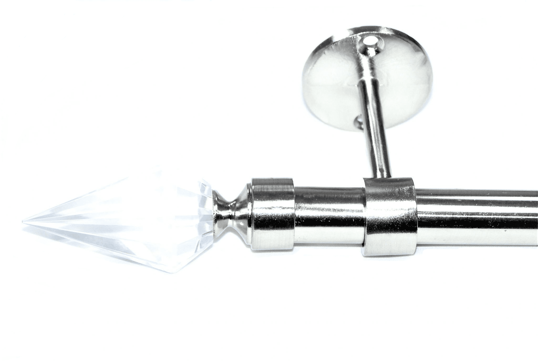 19mm Stainless Steel Ceiling Eyelet Curtain Pole Crystal Spear Finials