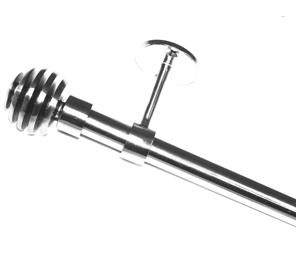 19mm Stainless Steel Ceiling Eyelet Curtain Pole System Sliced Globe ...