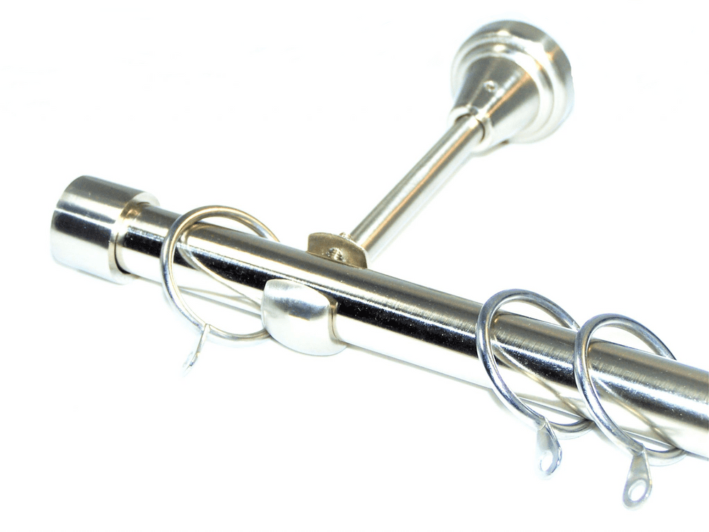 19mm Stainless Steel Designer Bracket Curtain Pole with End Cap Finials ...