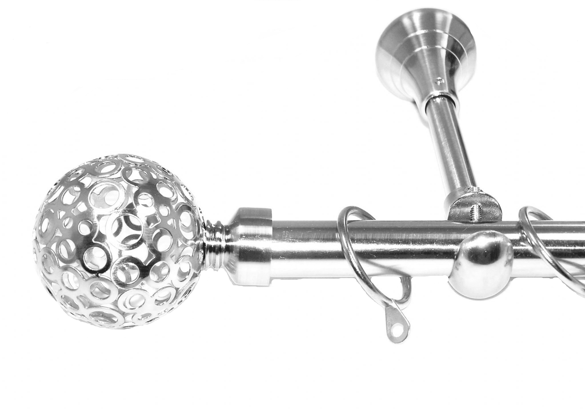 19mm Stainless Steel Designer Extra Deep Pole Circle Ball Finials