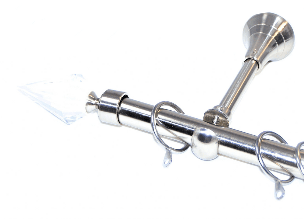 19mm Stainless Steel Designer Extra Deep Pole Crystal Spear Finials