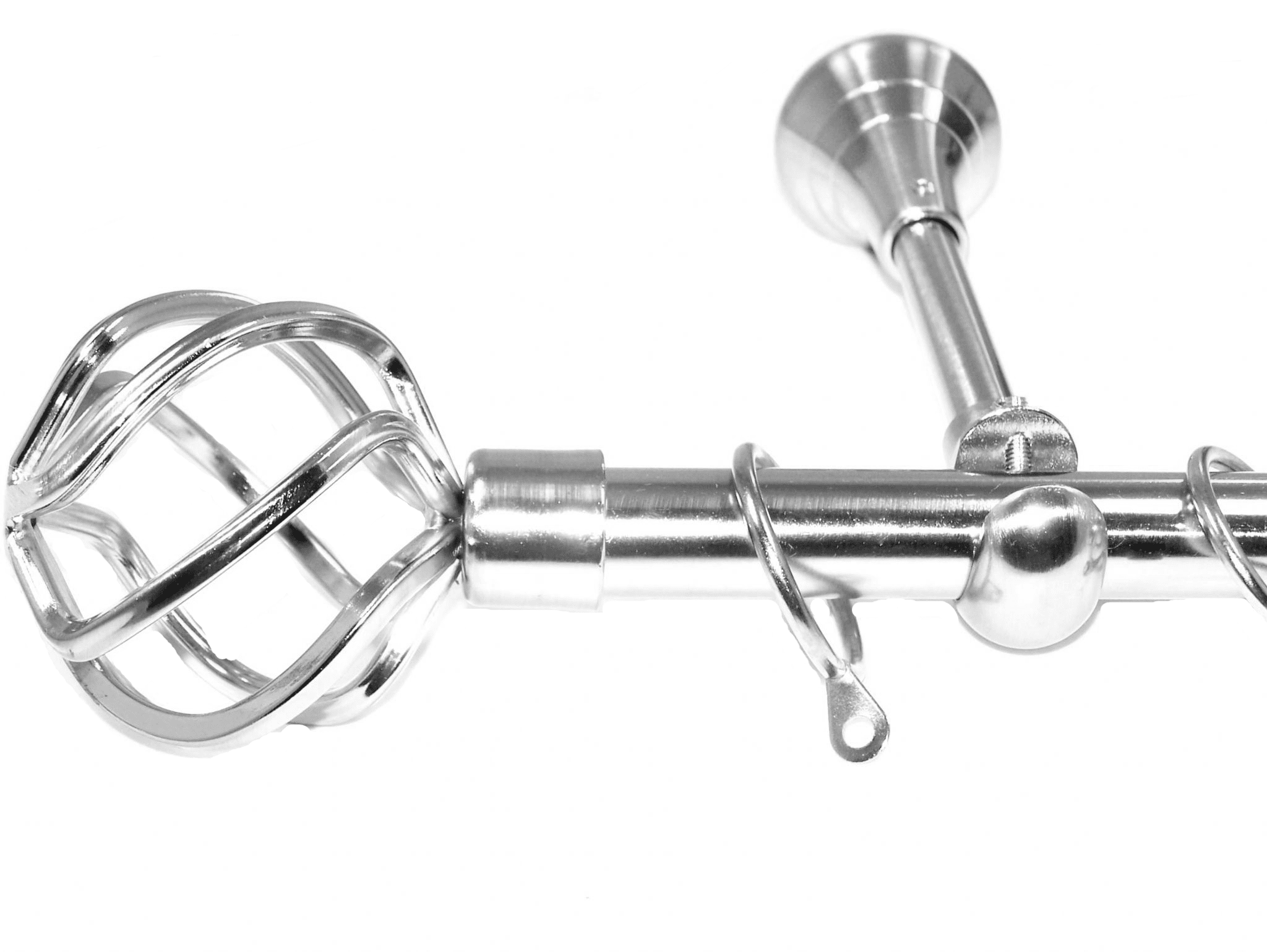 19mm Stainless Steel Designer Extra Deep Pole Twisted Cage Finials