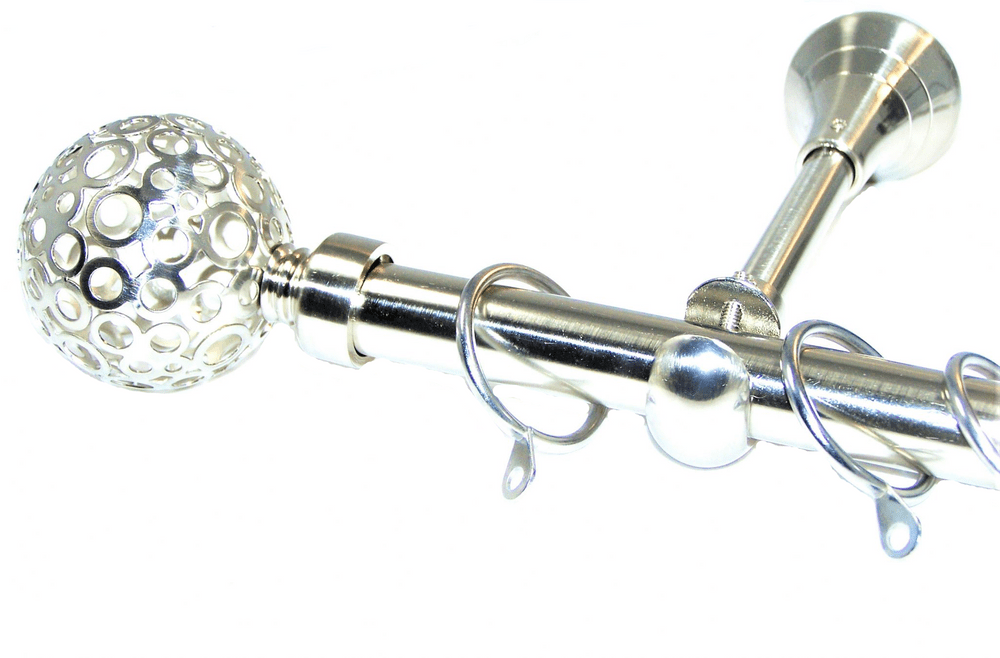 19mm Stainless Steel Designer Extra Deep Pole with Circle Ball Finials ...