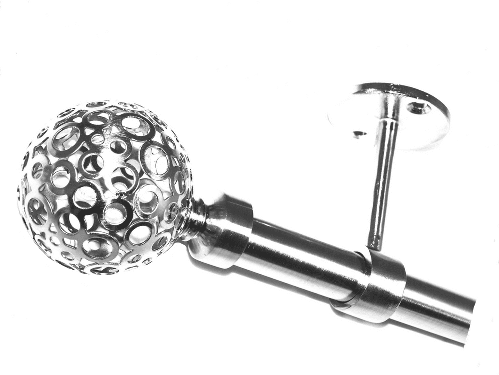 19mm Stainless Steel Eyelet Ceiling Curtain Pole System Circle Ball Finials