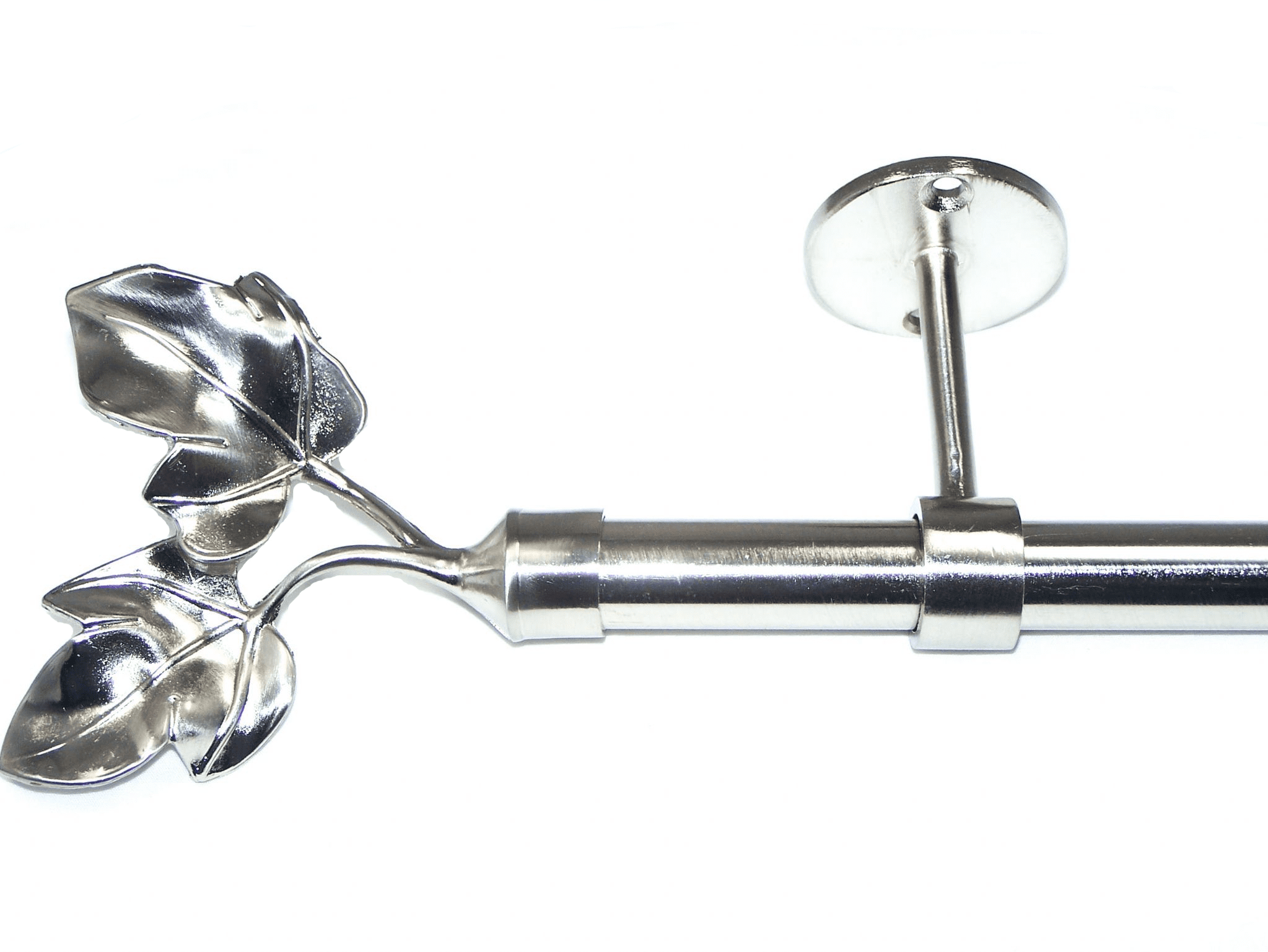 19mm Stainless Steel Eyelet Ceiling Curtain Pole System Twin Leaf Finials