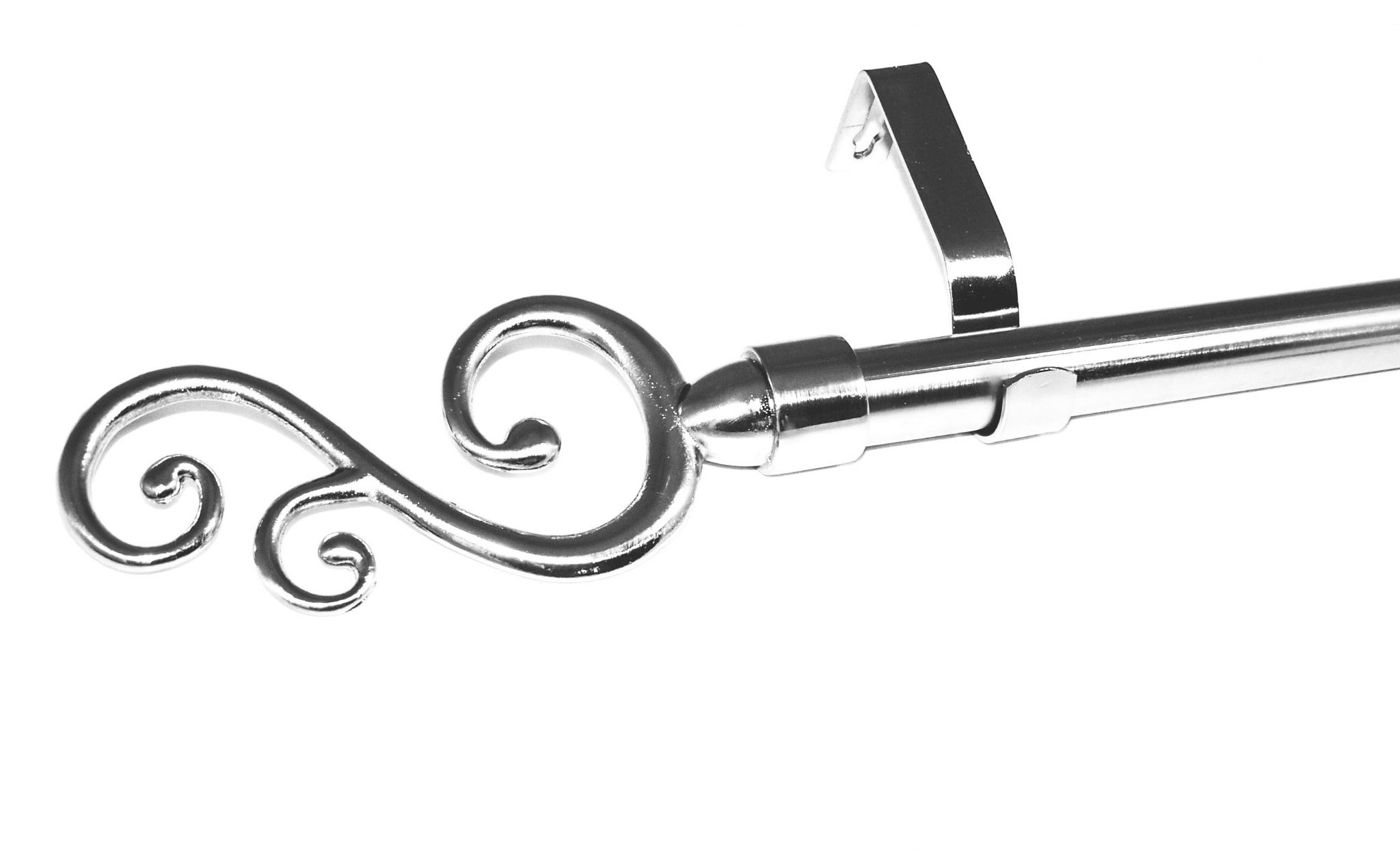19mm Stainless Steel Eyelet Curtain Pole System Swirl Finials