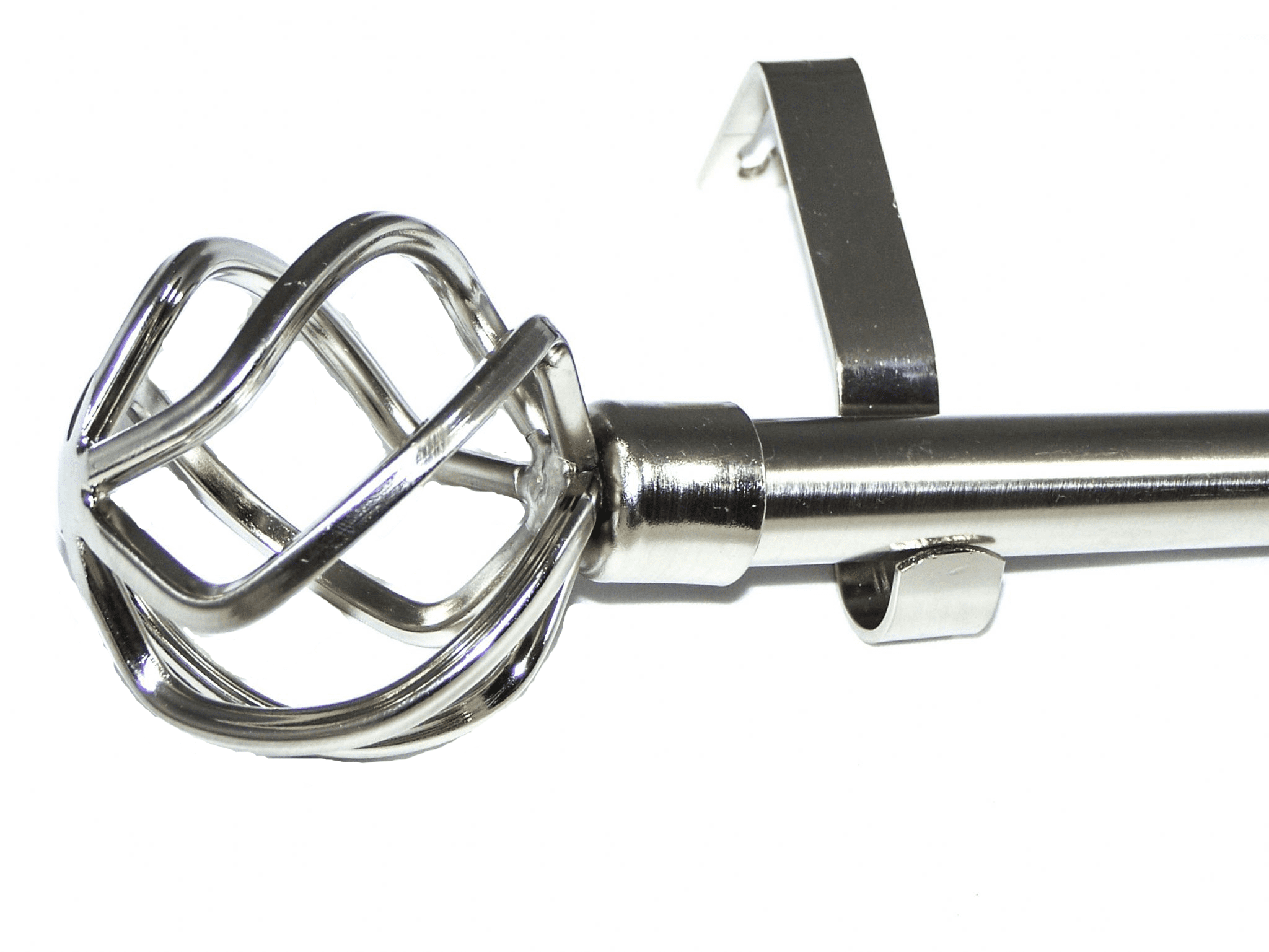 19mm Stainless Steel Eyelet Curtain Pole System Twisted Cage Finials