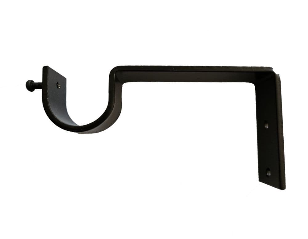 25/28mm Extra Strong Satin Dark Brown Curtain Pole Bracket x 1