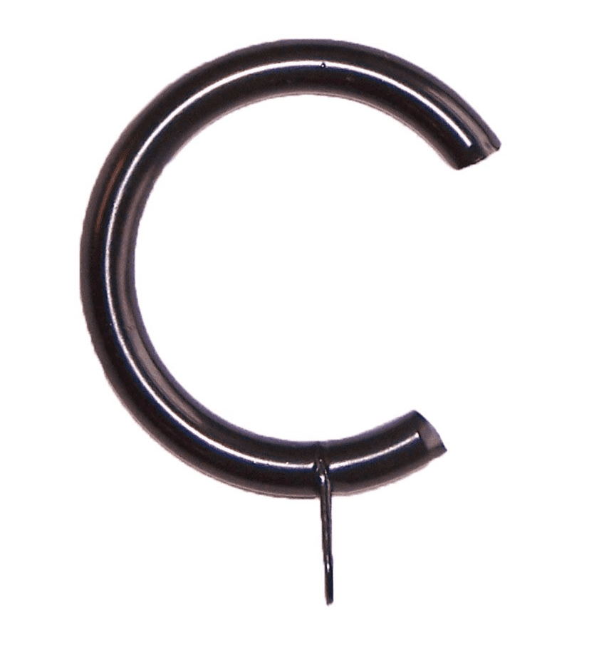 25mm - 28mm Black Bay Window Passing Curtain Rings C Type