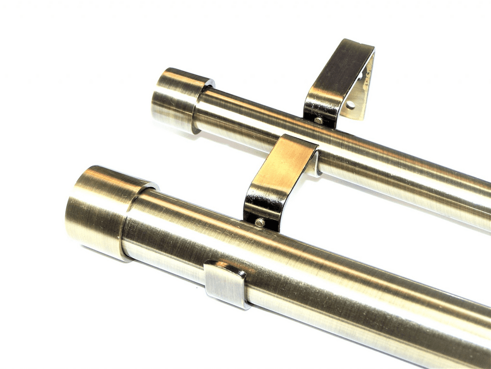 28/19mm Double Antique Brass Extendable Eyelet Pole with End Cap ...