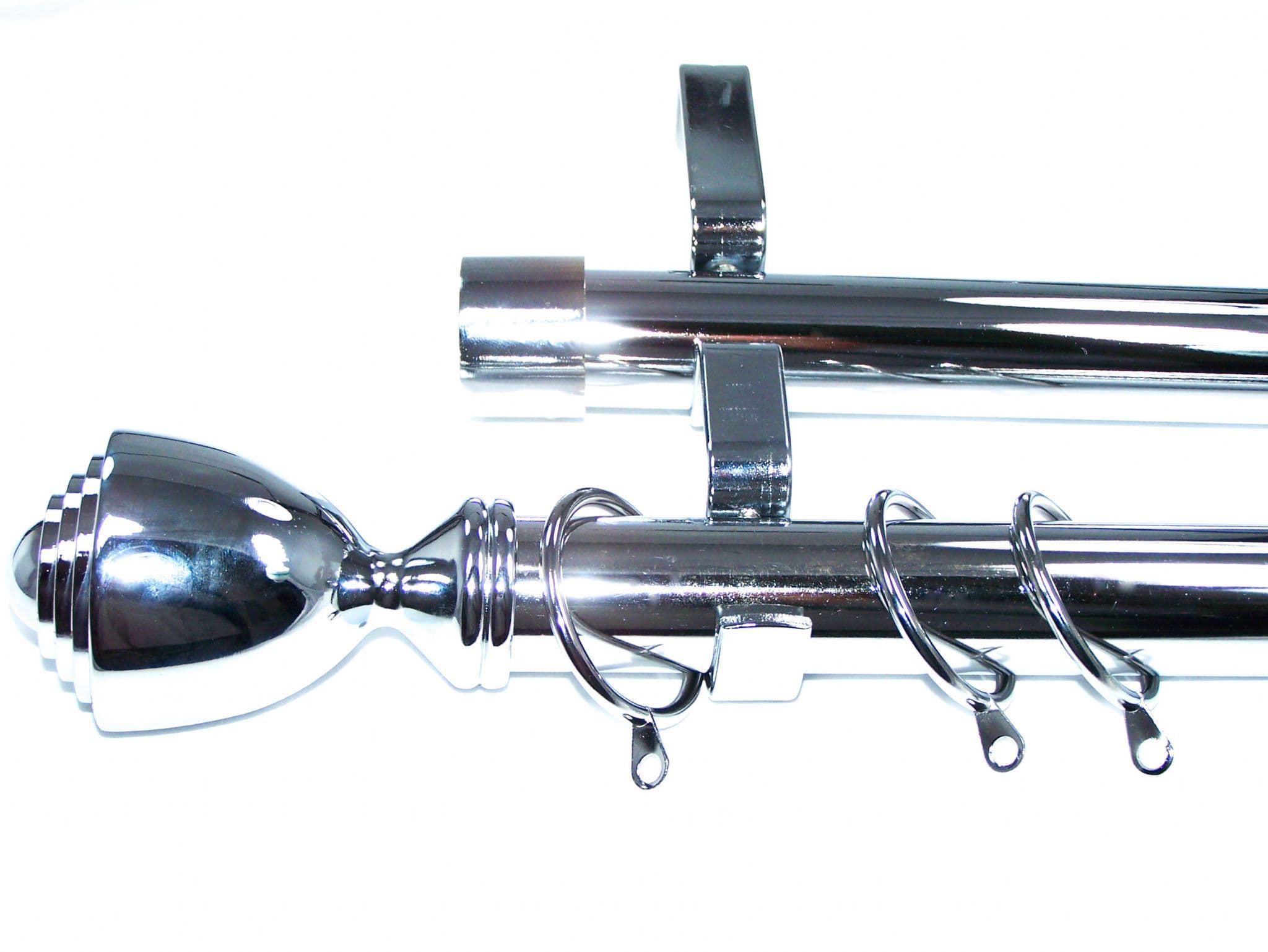 28/28mm Double Layer Chrome Curtain Pole Trophy Finials