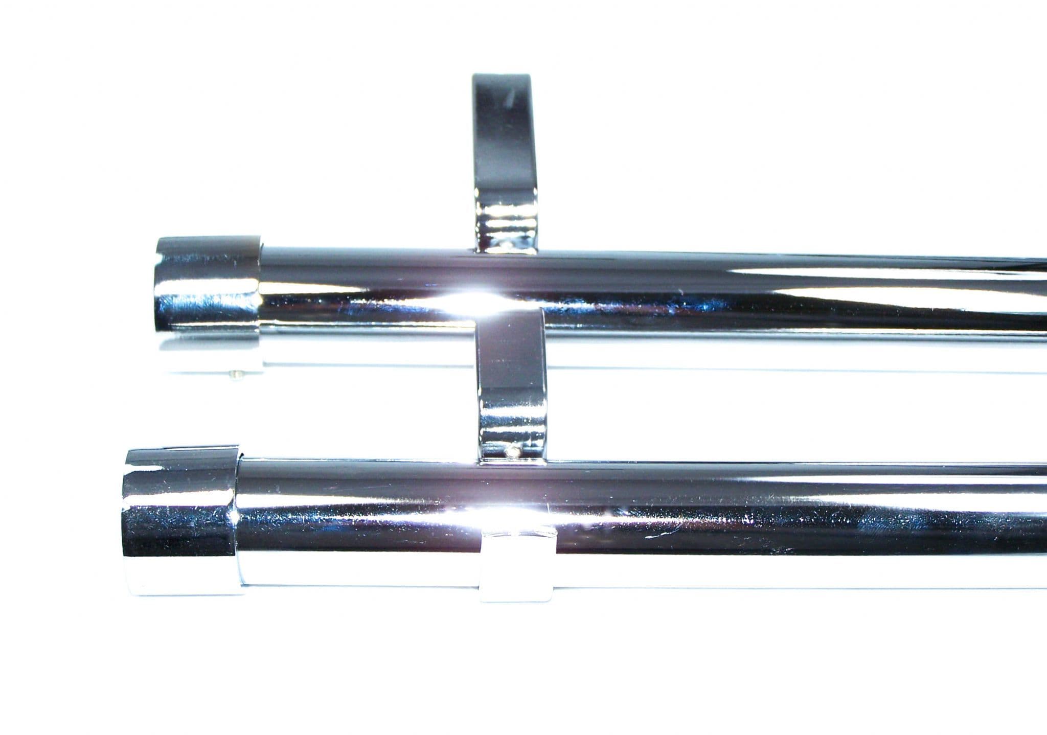 28/28mm Double Layer Chrome Eyelet Curtain Pole End Cap Finials