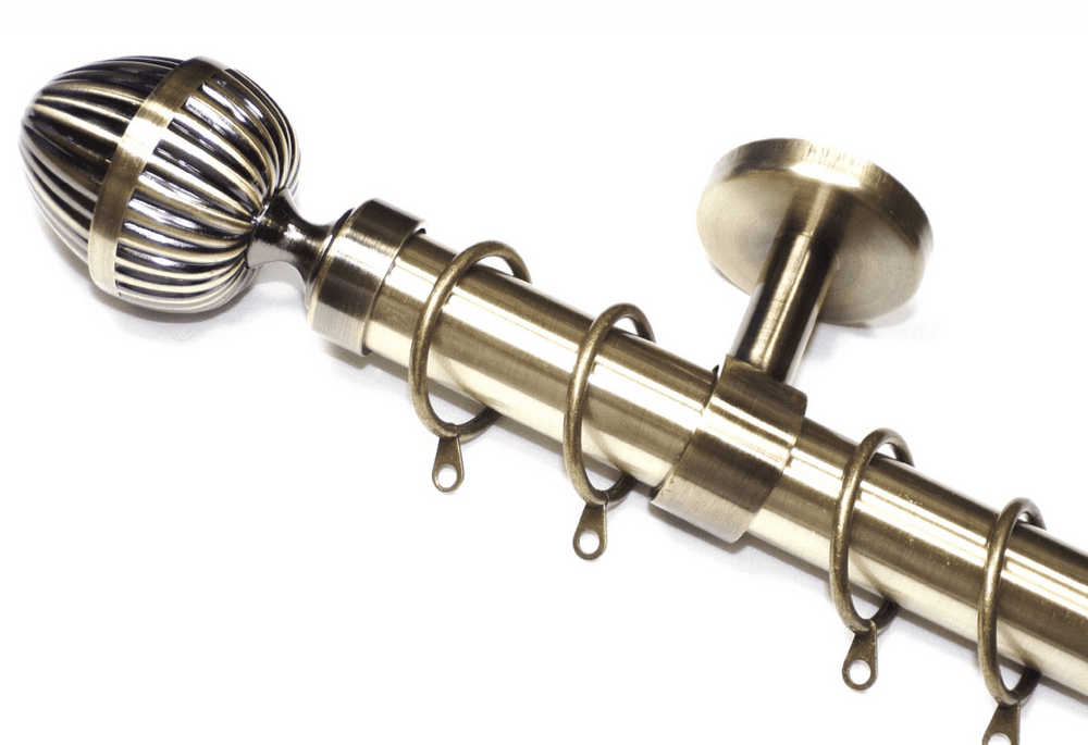 28mm Antique Brass Ceiling Bay Window System Acorn Finials 2 4m 3m 3 6m ...