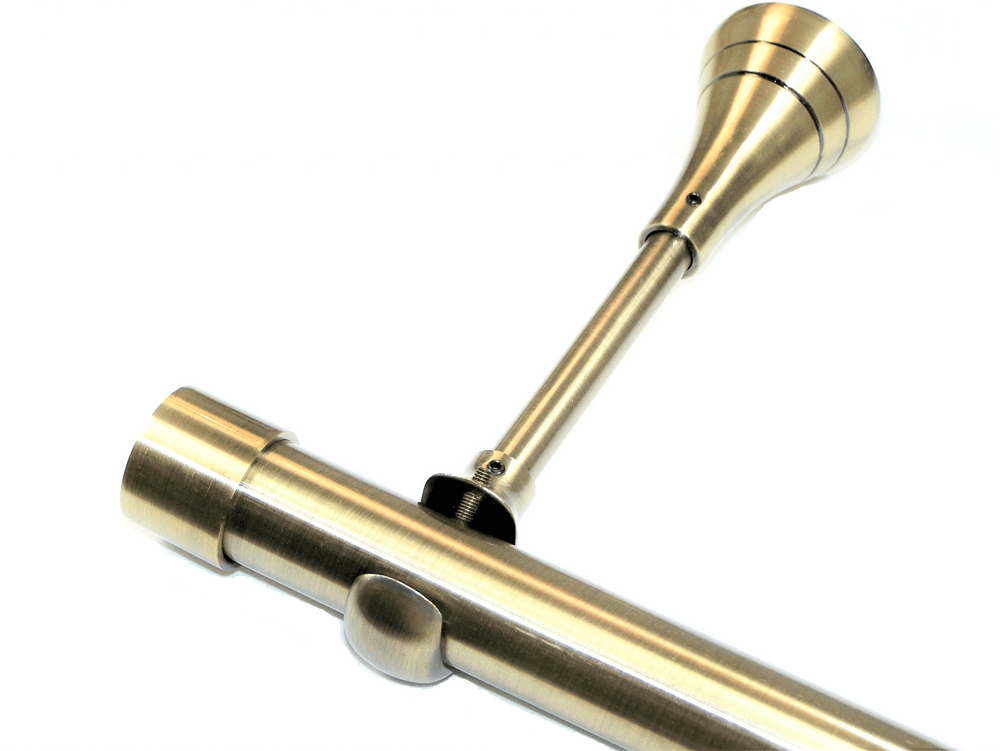 28mm Antique Brass Eyelet Designer Extra Deep Pole End Cap Finials