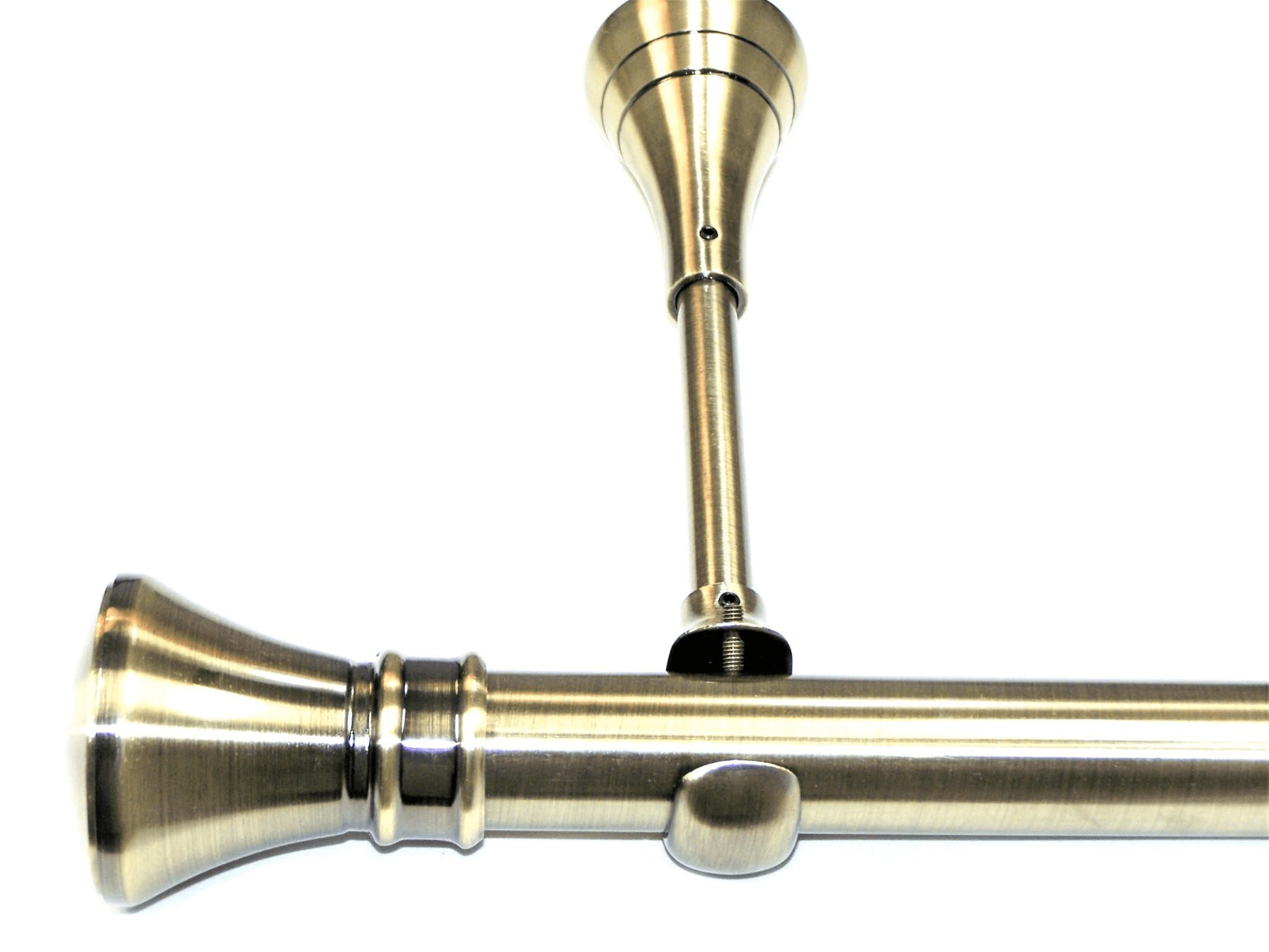 28mm Antique Brass Eyelet Designer Extra Deep Pole Hammerhead Finials