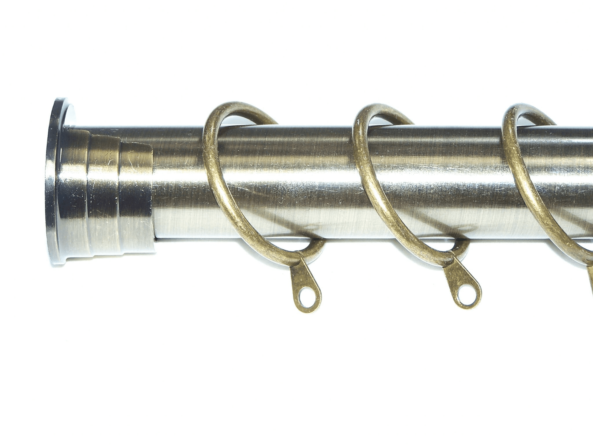 28mm Antique Brass Recess Curtain Pole With Rings