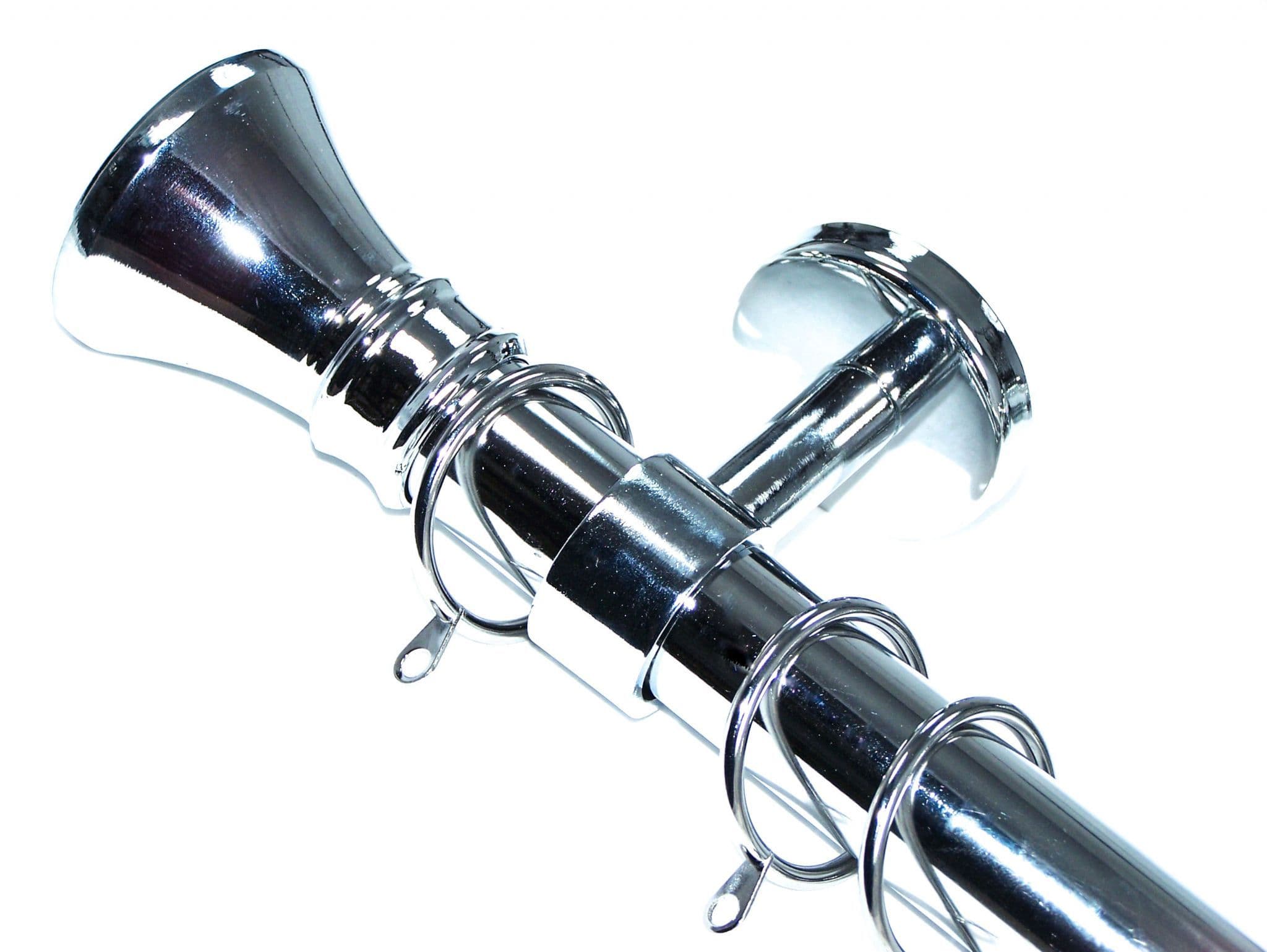 28mm Chrome Ceiling Curtain Pole Hammerhead Finials