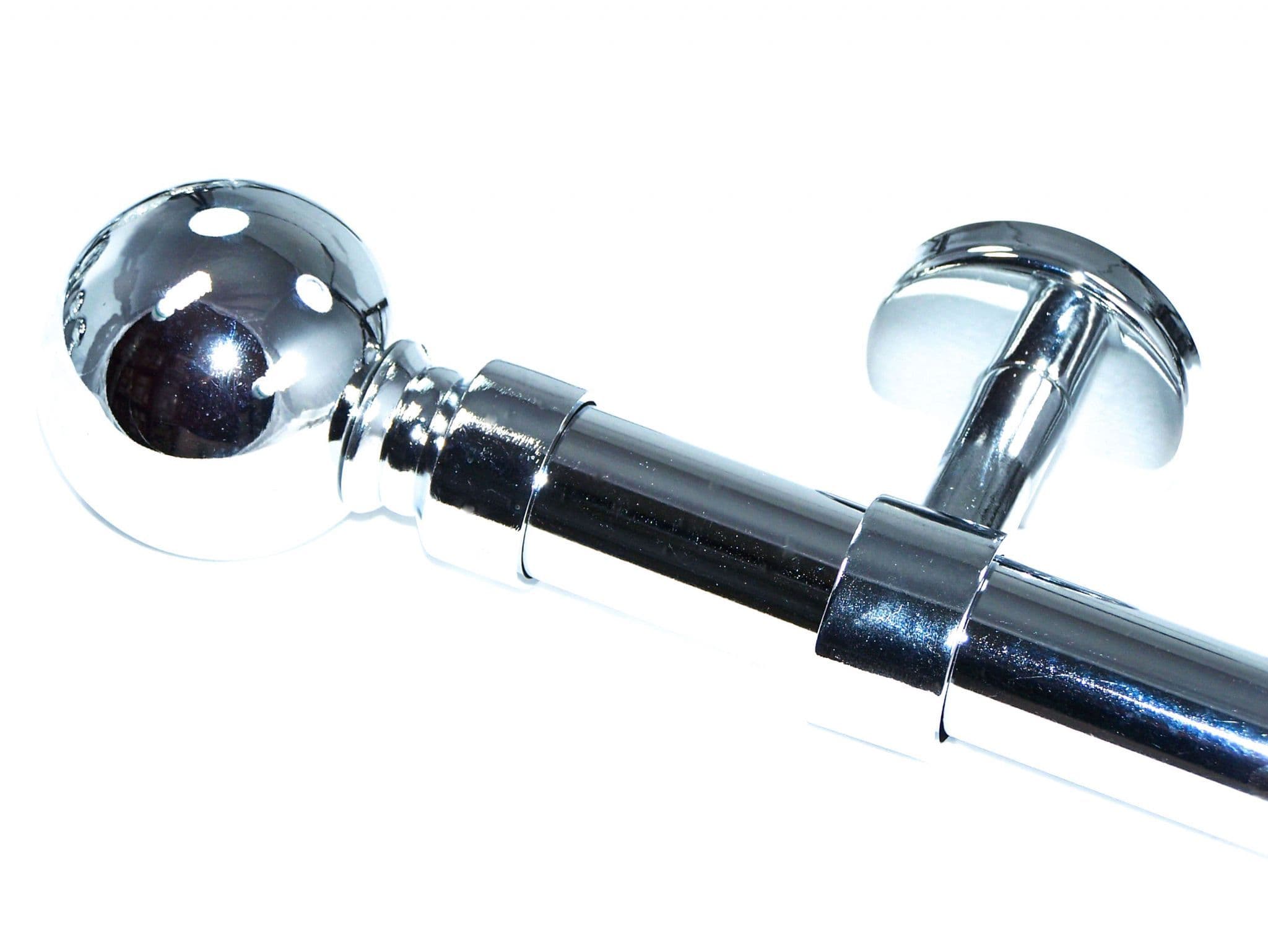28mm Chrome Ceiling Eyelet Curtain Pole Ball Finials