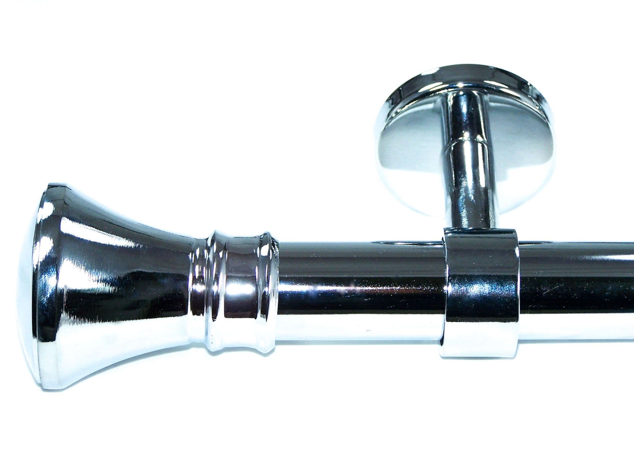 28mm Chrome Ceiling Eyelet Curtain Pole Hammerhead Finials