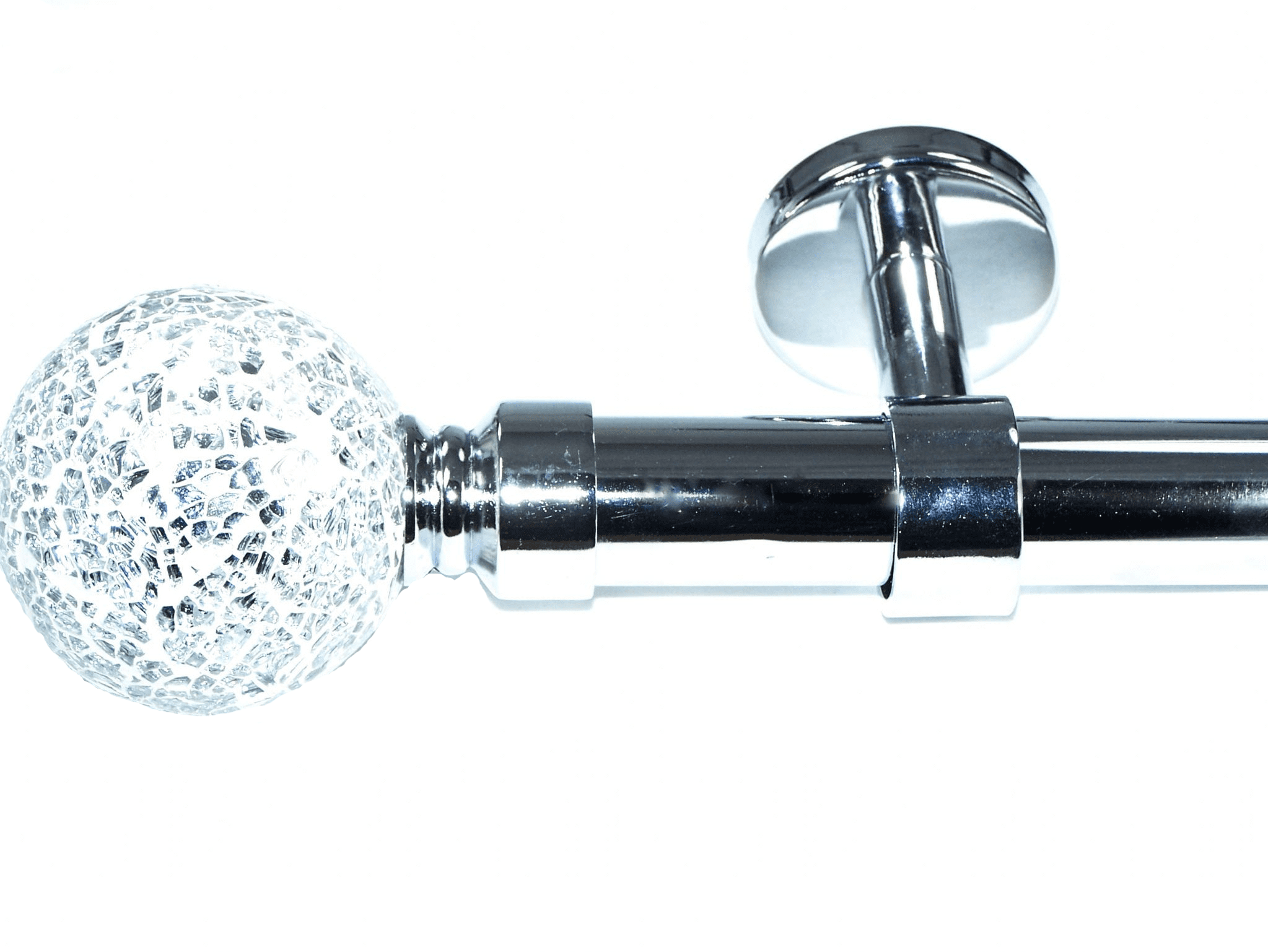 28mm Chrome Ceiling Eyelet Curtain Pole Mosaic Ball Finials
