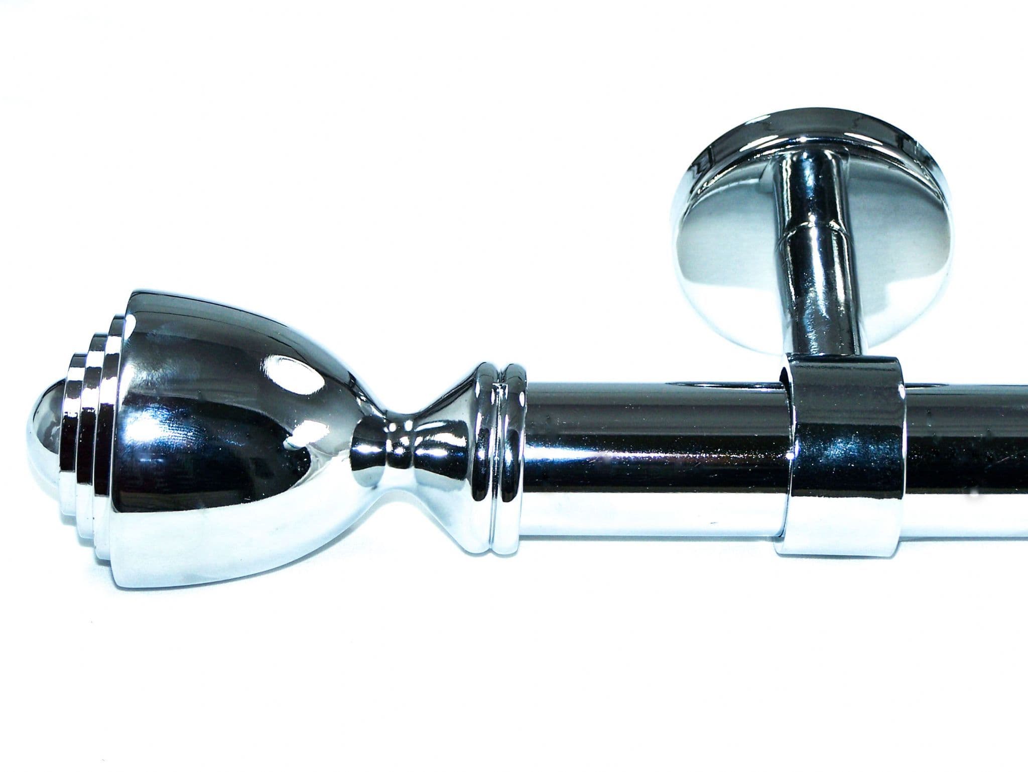 28mm Chrome Ceiling Eyelet Curtain Pole Trophy Finials