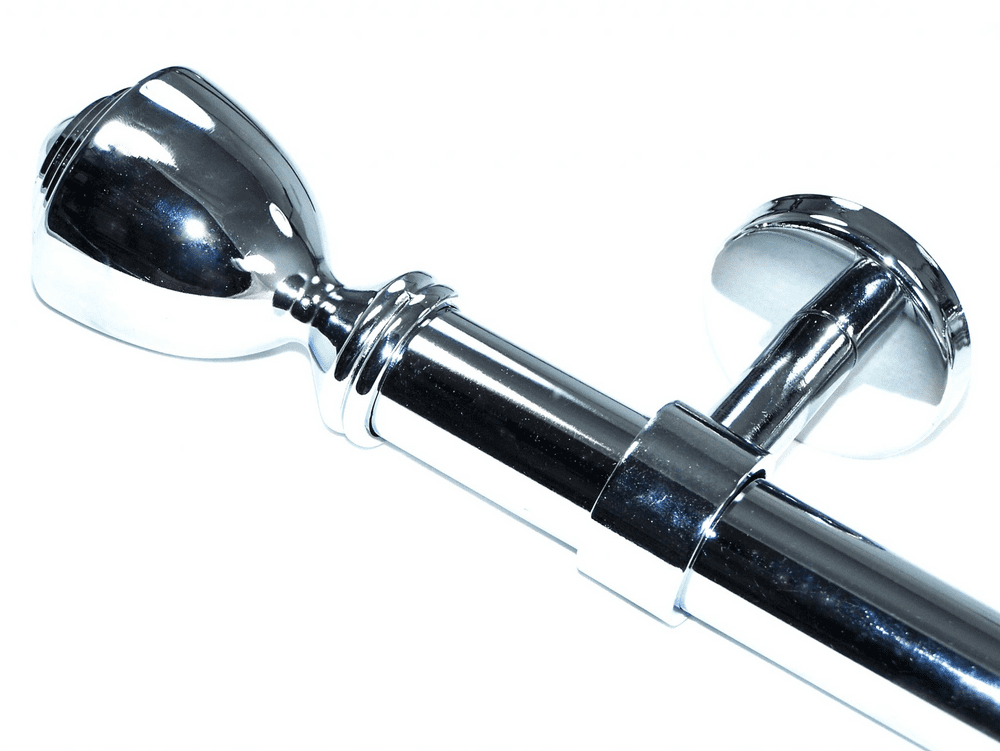 28mm Chrome Ceiling Eyelet Curtain Pole Trophy Finials