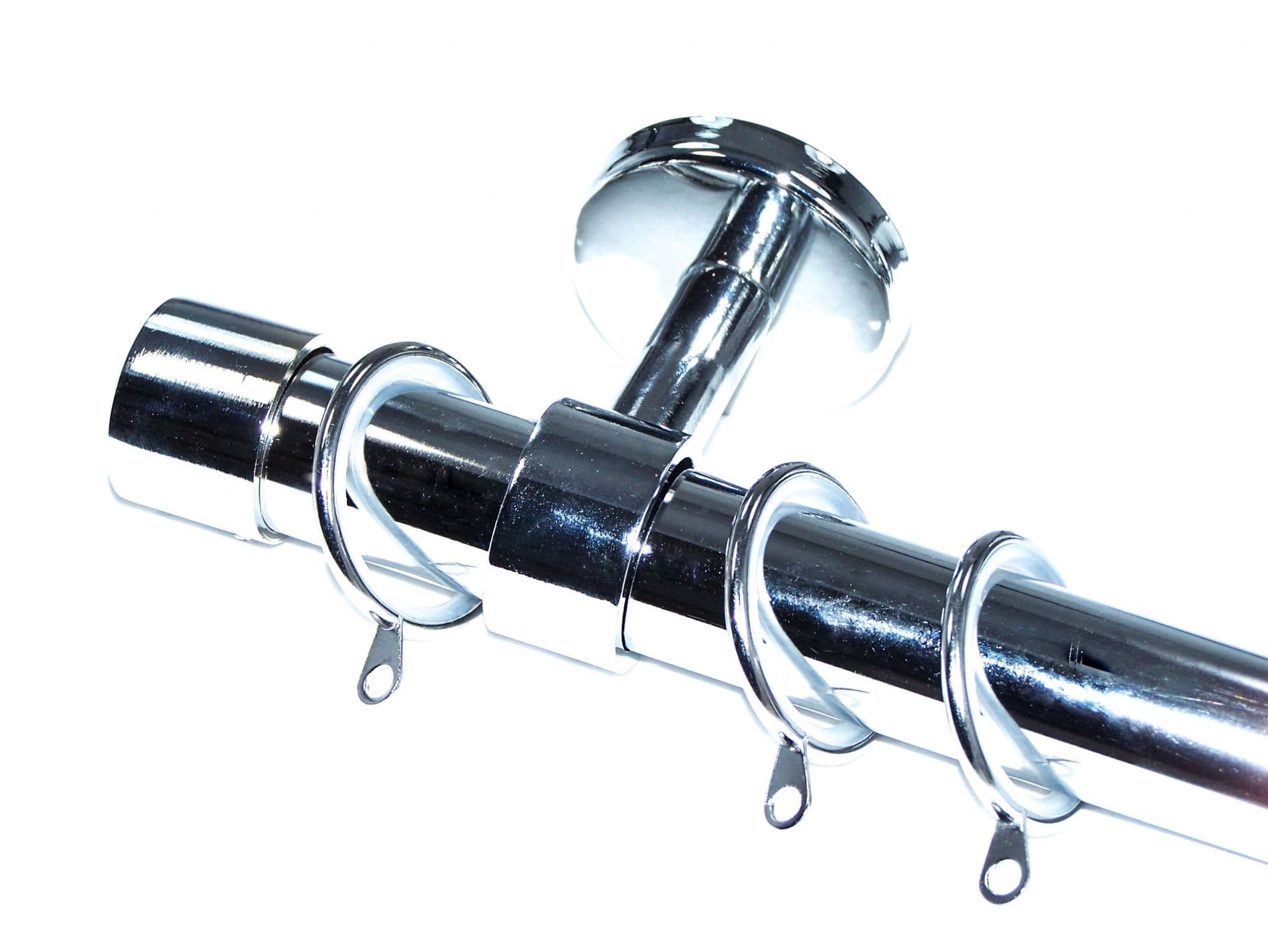 28mm Chrome Ceiling Pole Glider Rings End Cap Finials