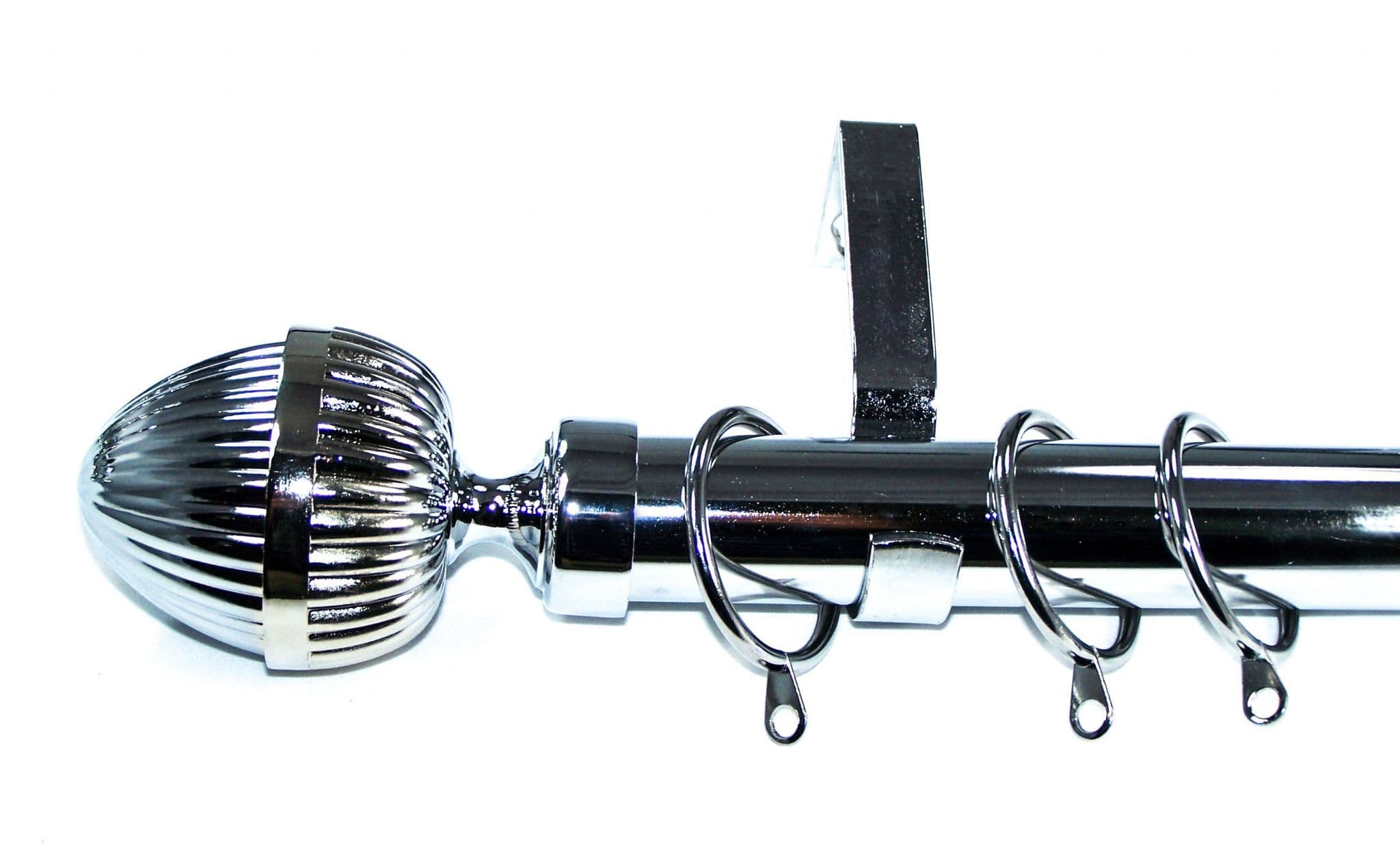 28mm Chrome Curtain Pole Acorn Finials