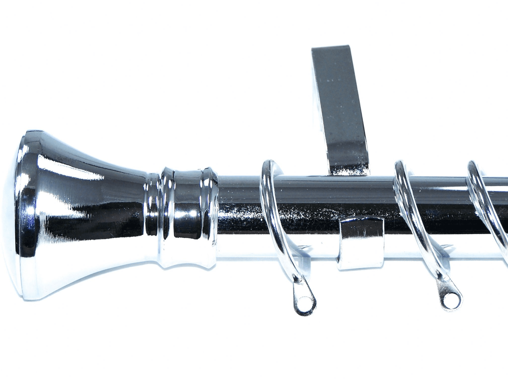 28mm Chrome Curtain Pole Glider Rings Hammerhead Finials