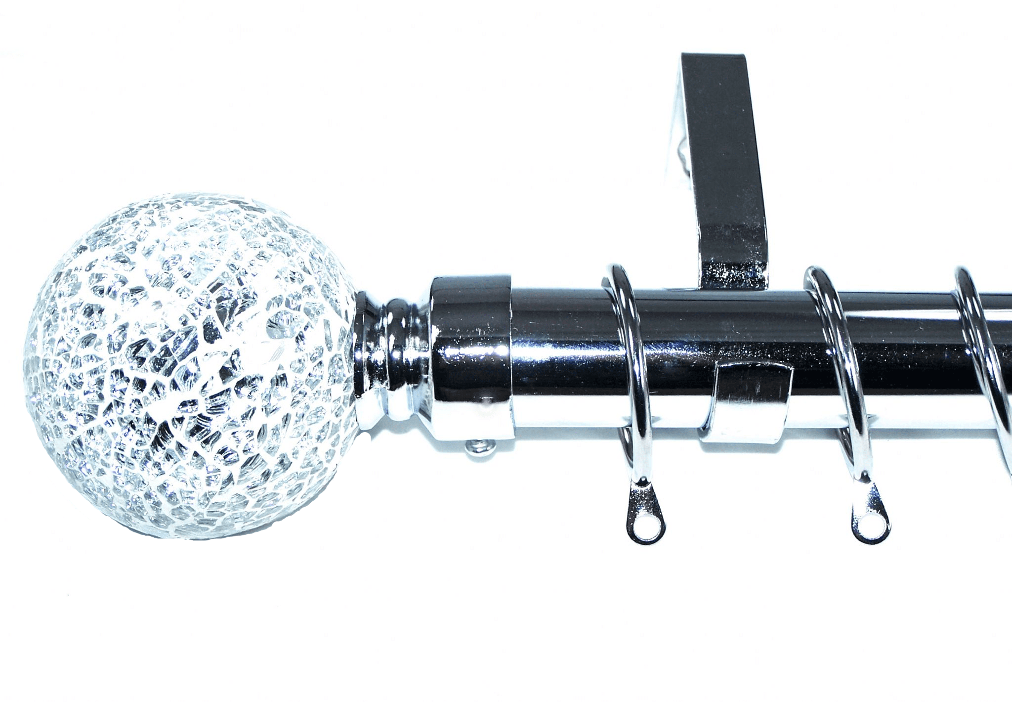 28mm Chrome Curtain Pole Mosaic Ball Finials