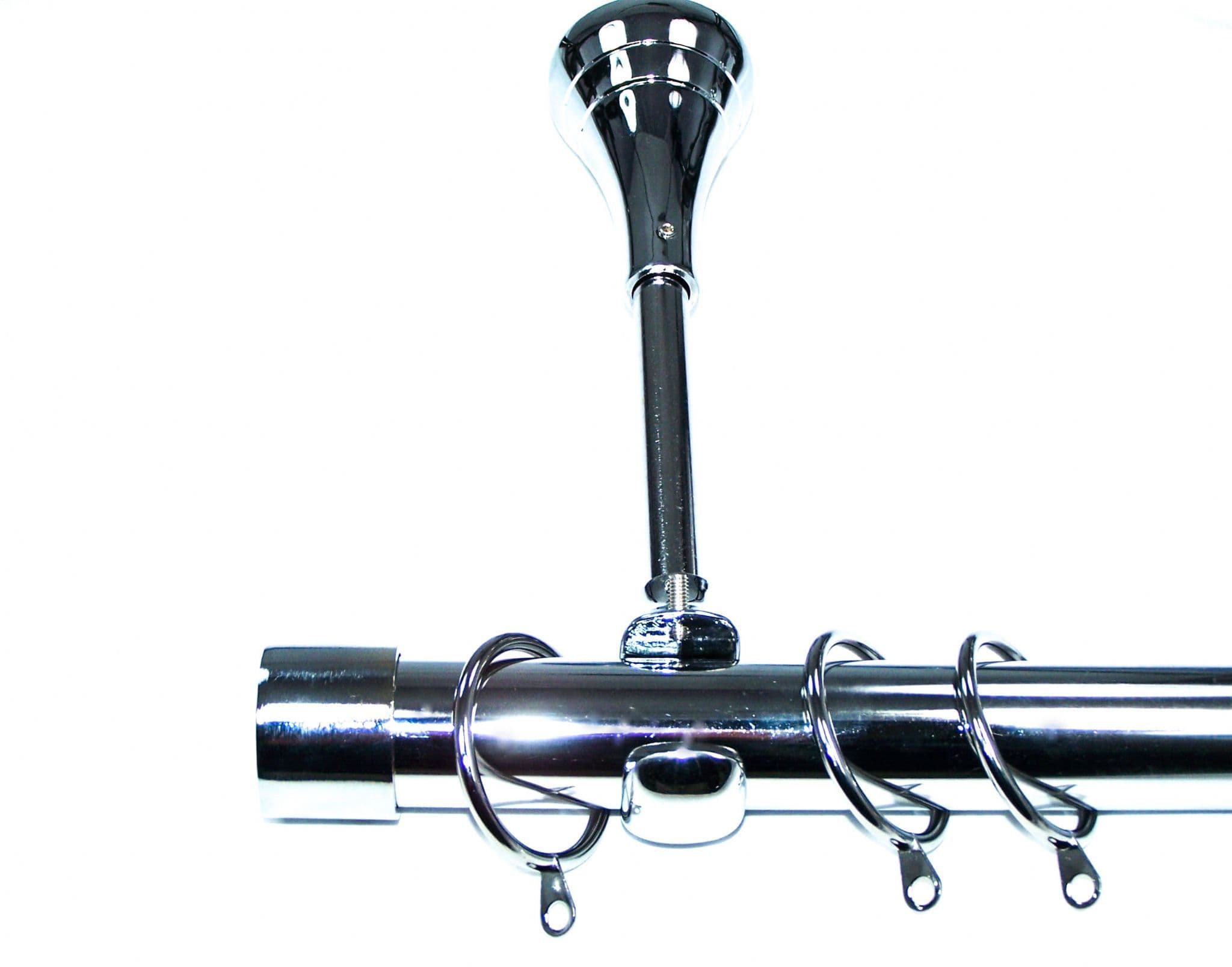 28mm Chrome Designer Extra Deep Curtain Pole End Cap Finials