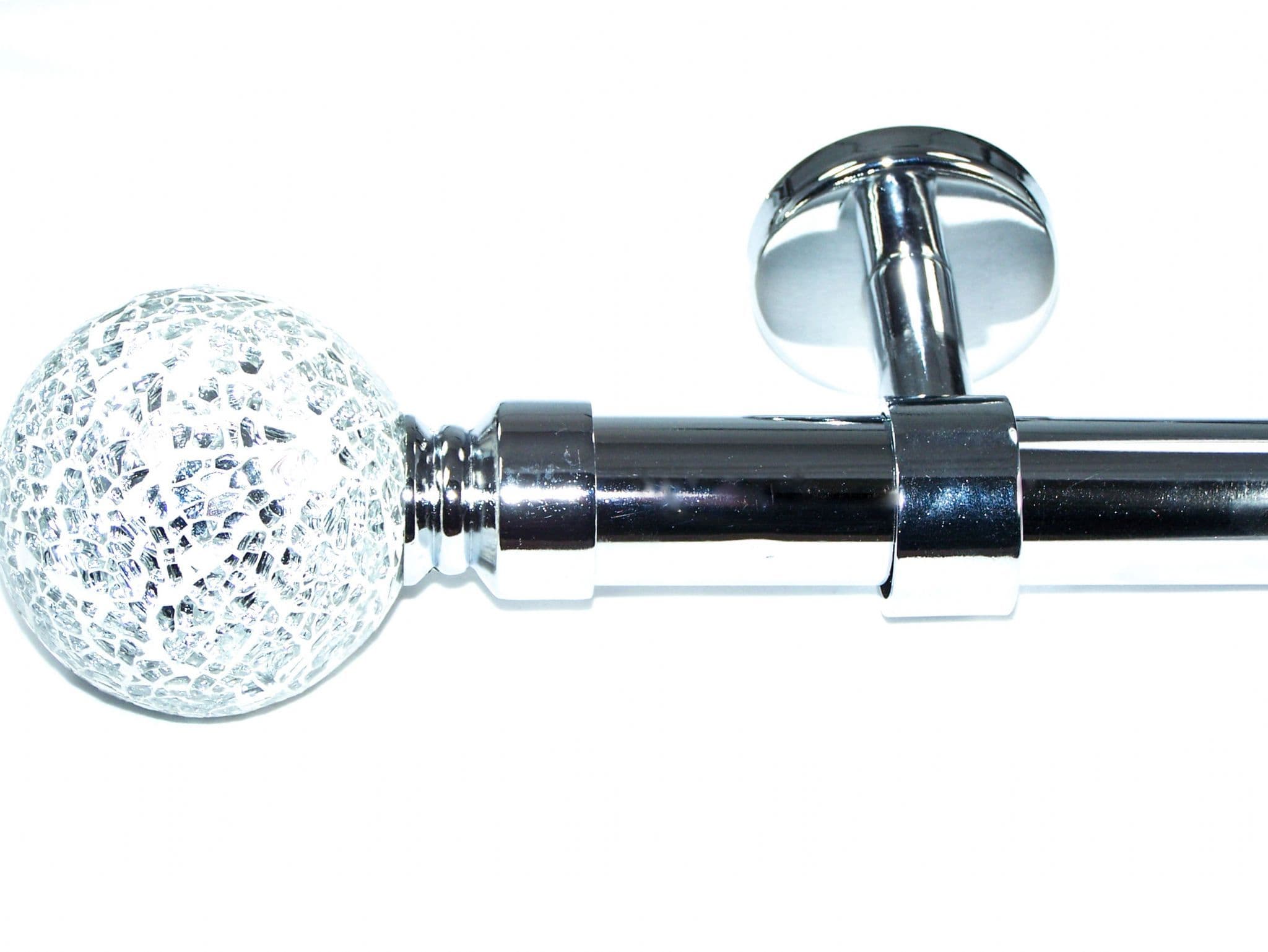 28mm Chrome Eyelet Ceiling Bay Window System Circle Ball Finials 2 4m ...