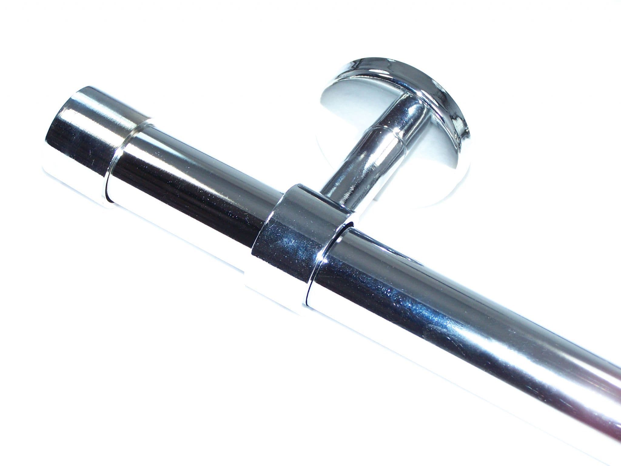 28mm Chrome Eyelet Ceiling Bay Window System End Cap Finials 2 4m 3m 3 ...