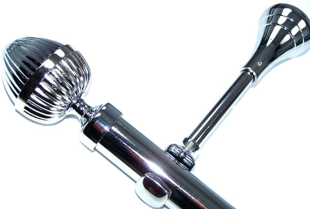 28mm Chrome Eyelet Designer Extra Deep Pole Acorn Finials