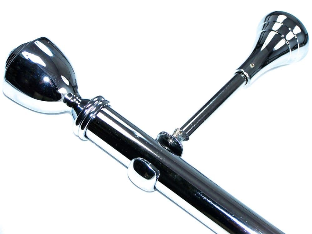 28mm Chrome Eyelet Designer Extra Deep Pole Trophy Finials