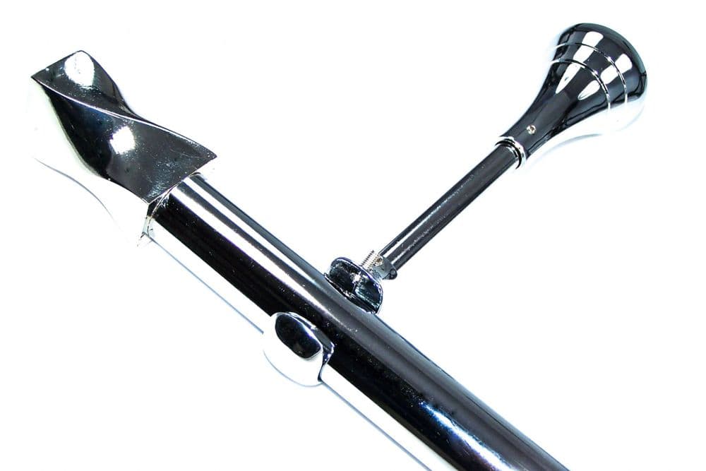 28mm Chrome Eyelet Designer Extra Deep Pole Twisted Barrel Finials