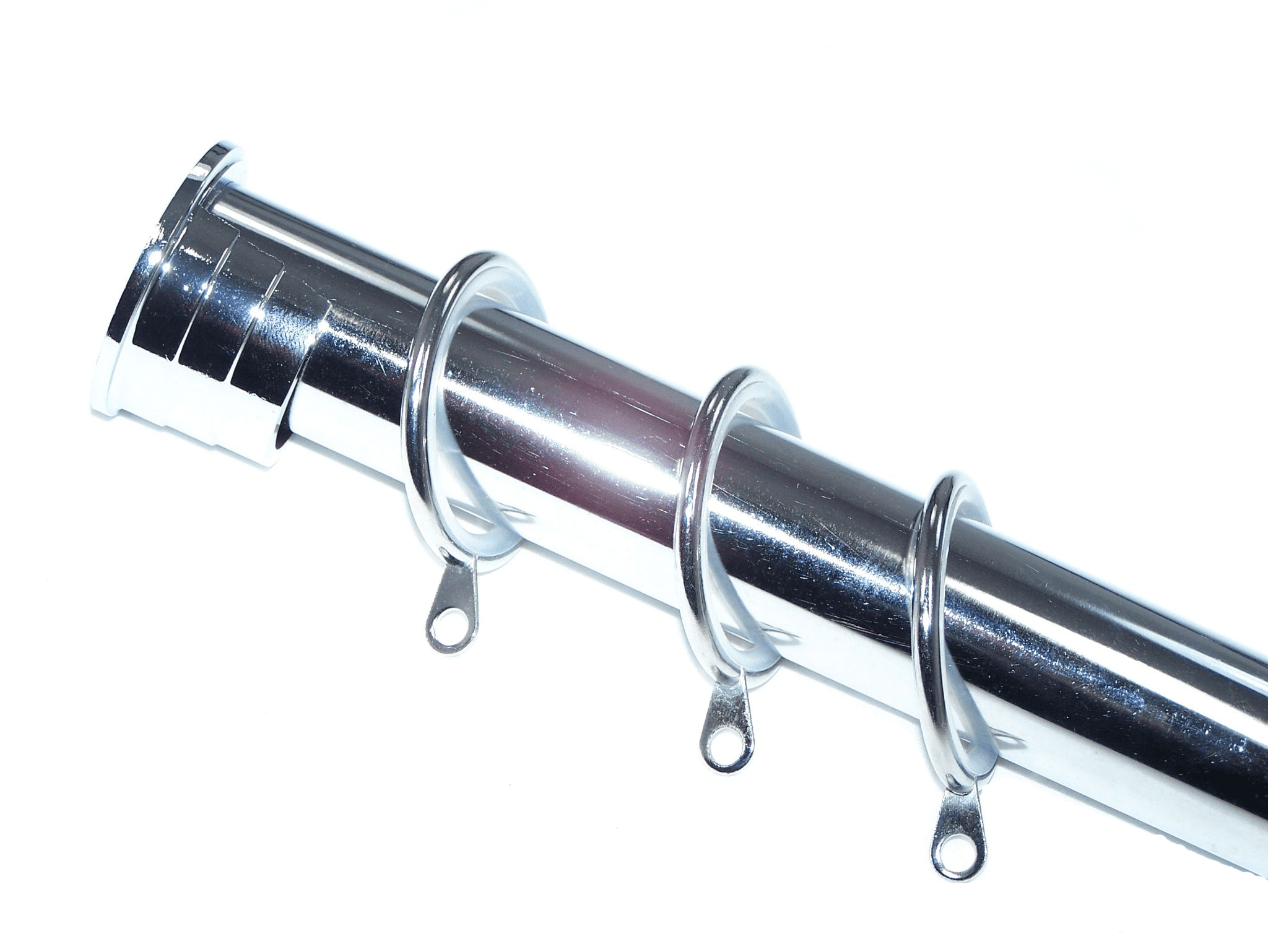 28mm Chrome Recess Curtain Pole with Glider Rings