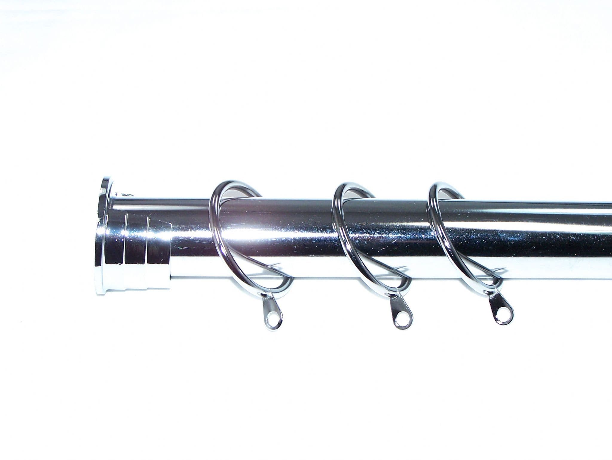 28mm Chrome Recess Curtain Pole with Rings