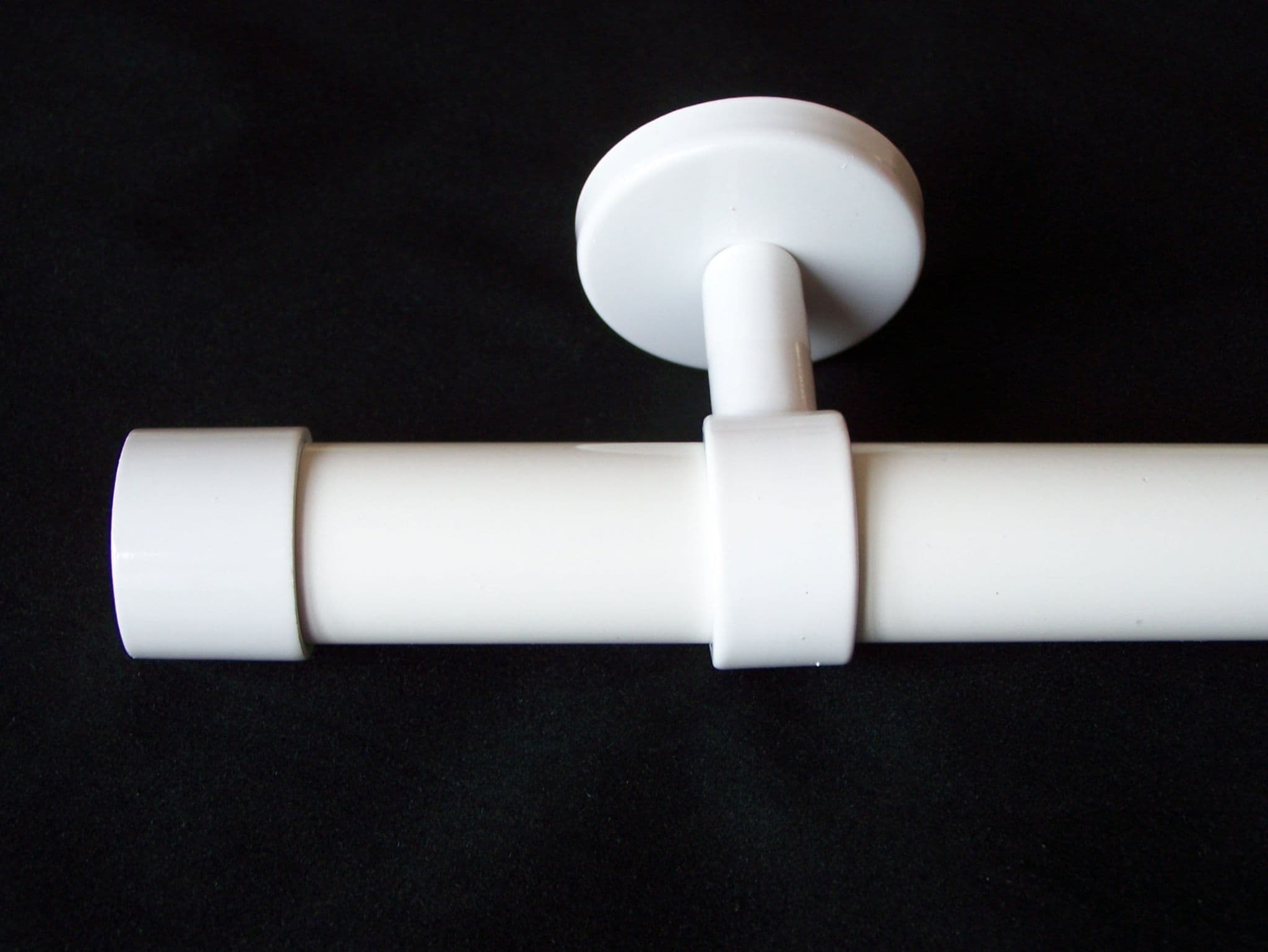 28mm Gloss White Ceiling Eyelet Curtain Pole End Cap Finials