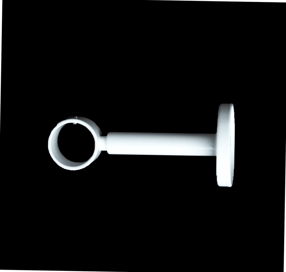 28mm Gloss White Extendable Ceiling Curtain Pole Wall Bracket 1 2 3