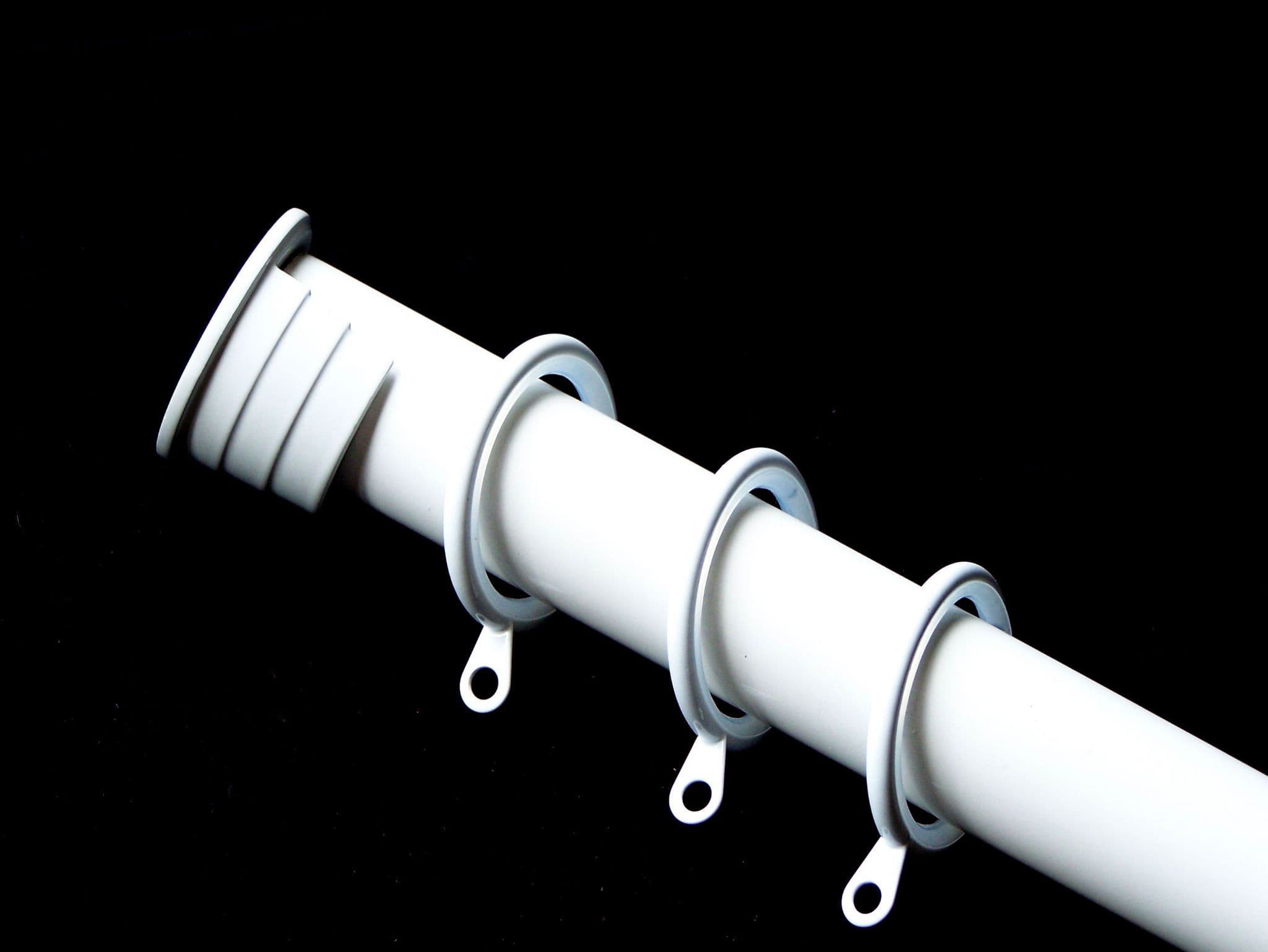 28mm Gloss White Recess Curtain Pole with Glider Rings